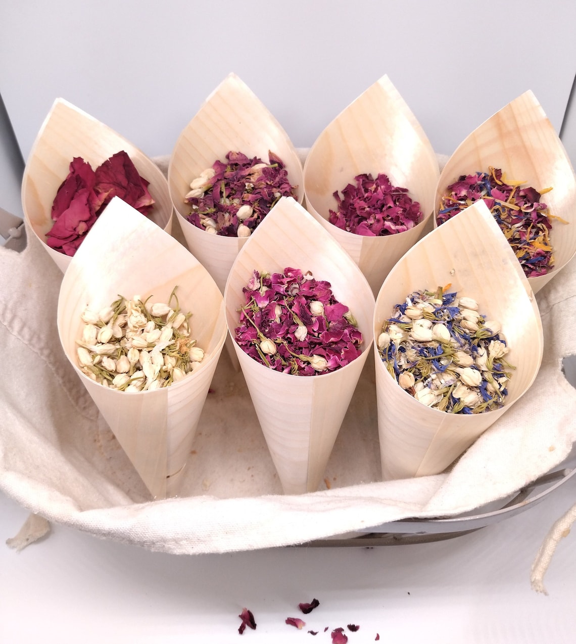 Cornet en bois Lot de 10 pour confettis de fleurs mariage - Etsy France
