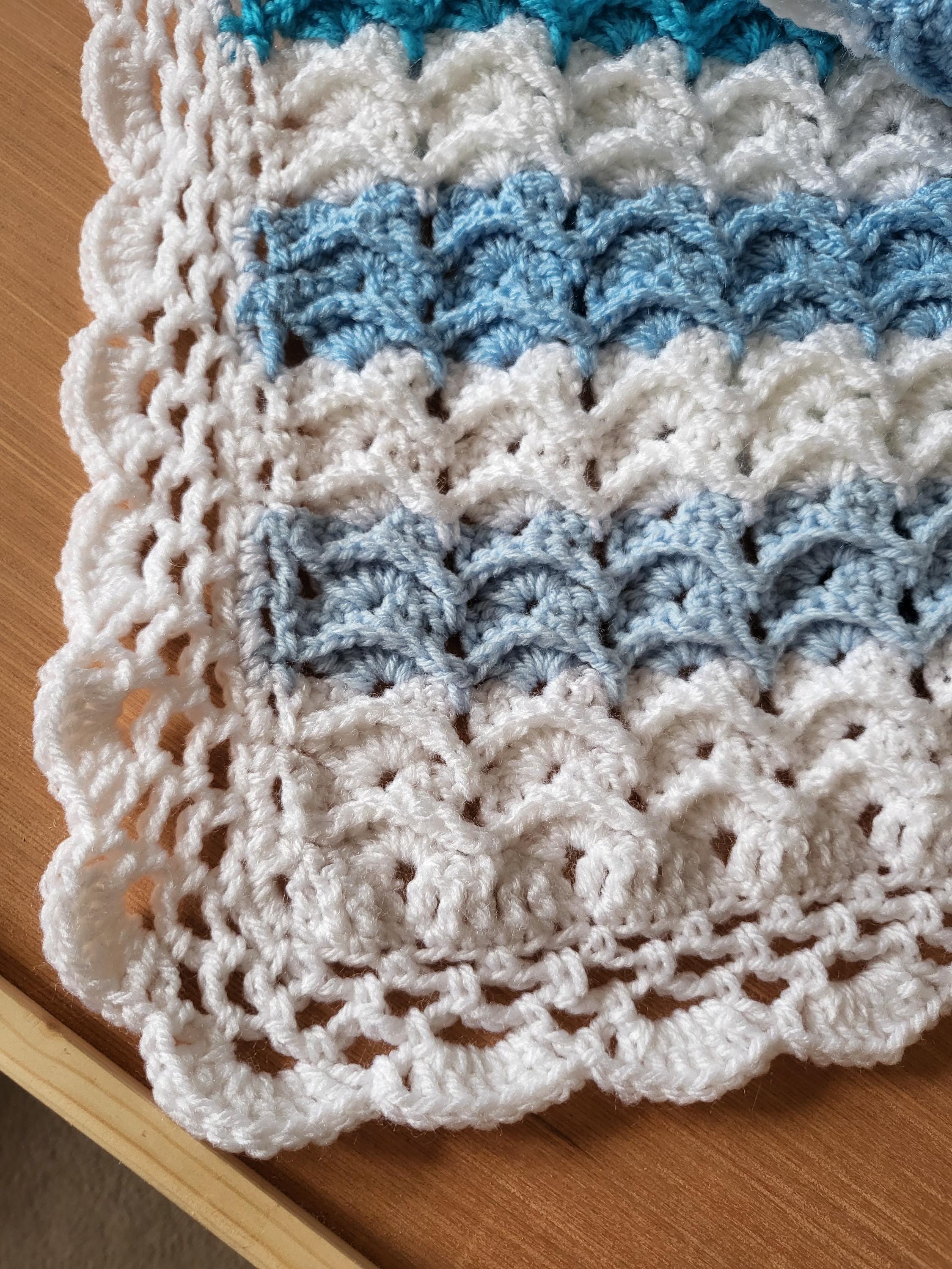 Crochet Blue Baby Blanket - Etsy UK