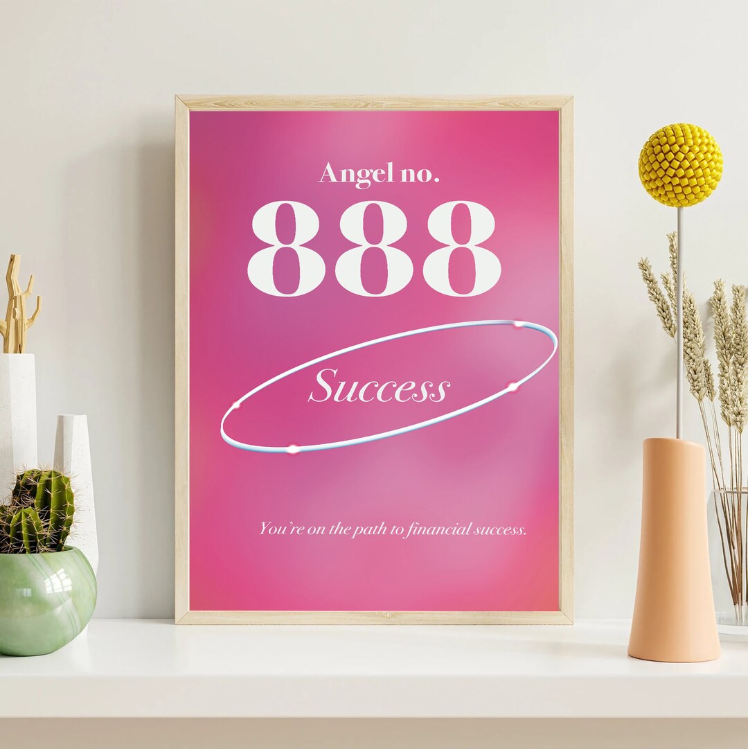 Aura Angel Number Poster 888 Success Abundance Angel Number Wall Art ...