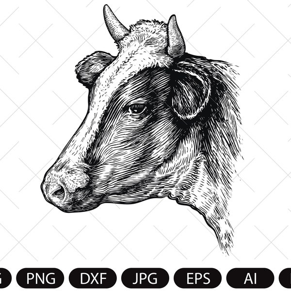 Koe boerderij vector svg - Etsy Nederland