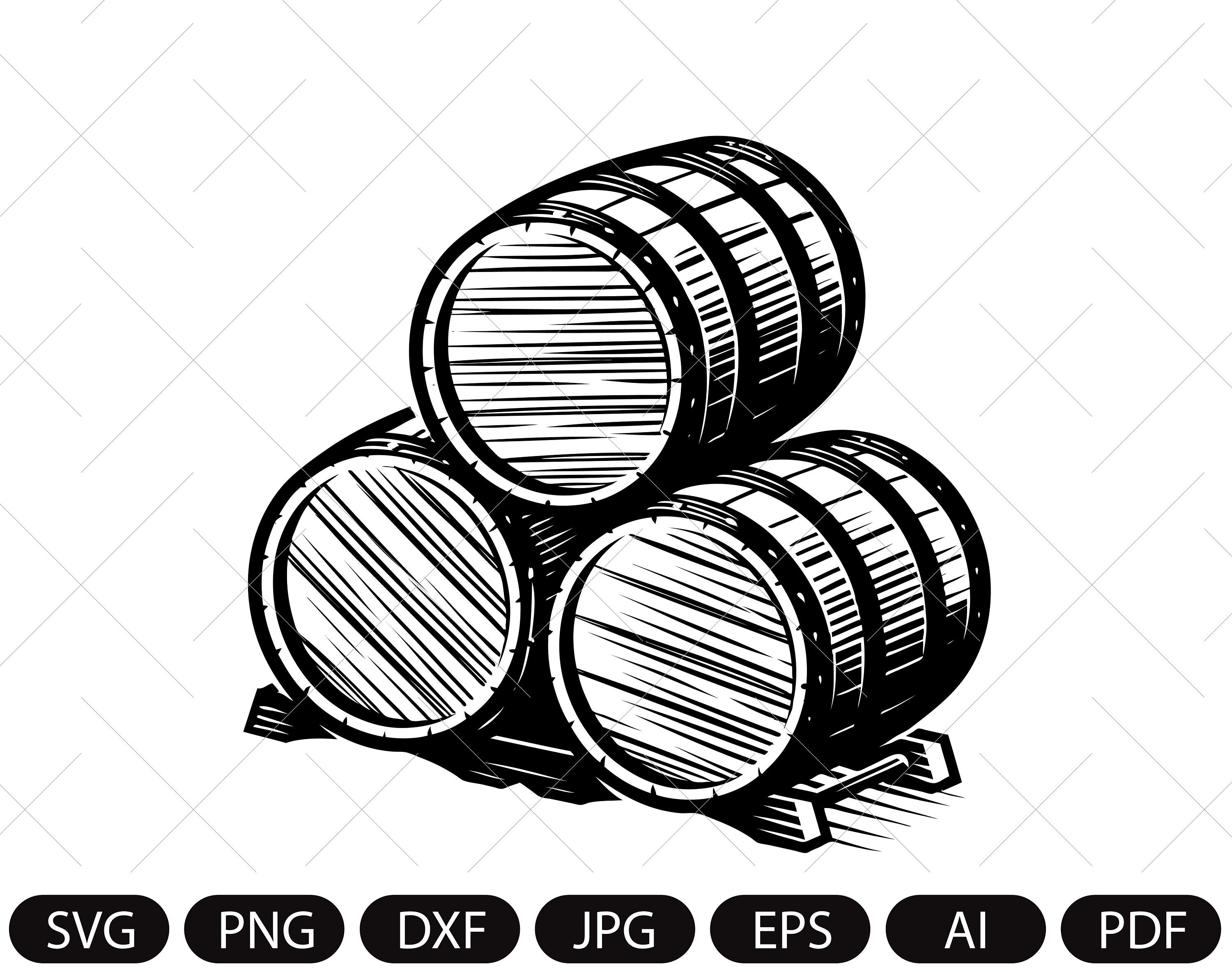Wooden Barrels Svg. Winemaking Svg. Brewery. Bar Decor. Vector - Etsy