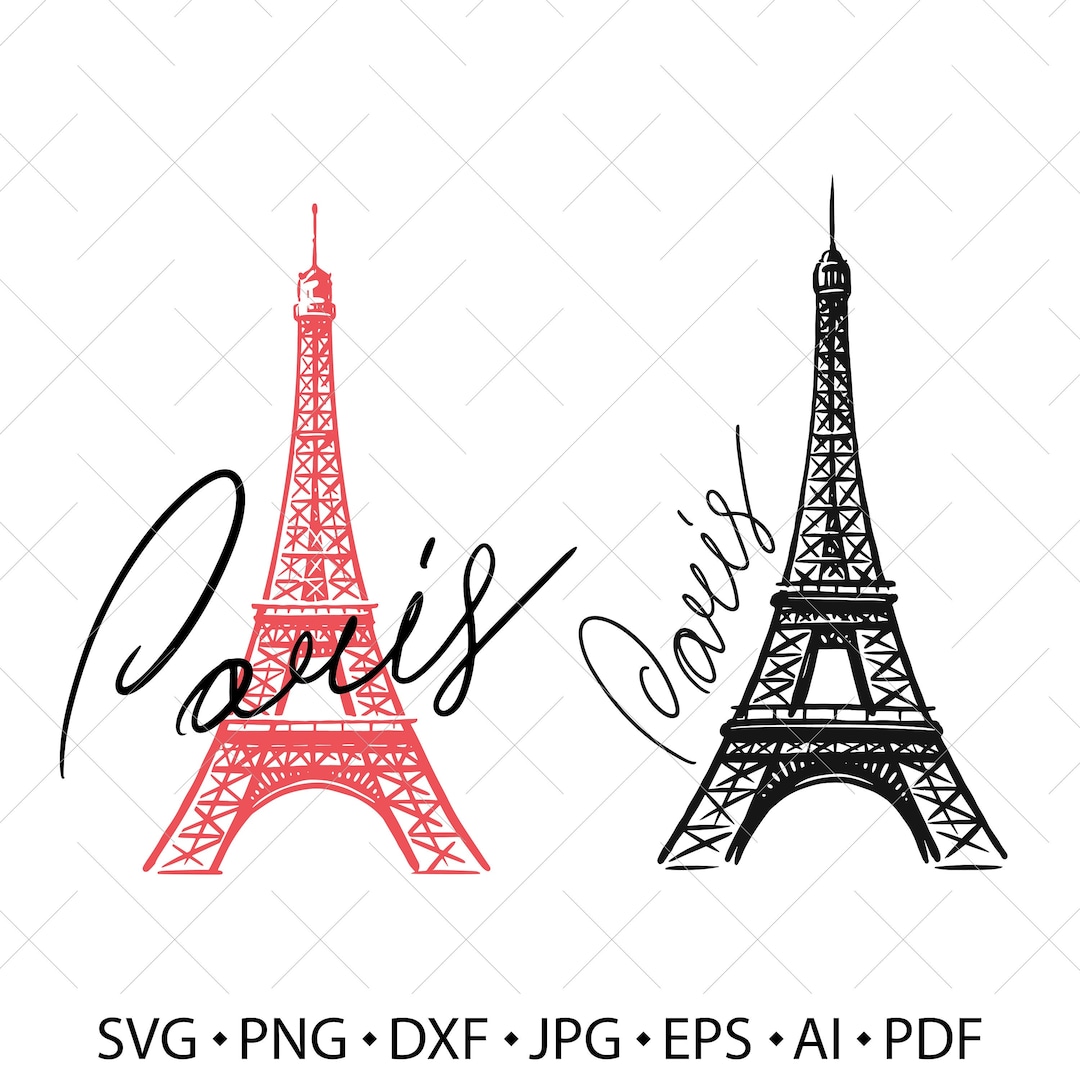 PARIS Eiffel Tower Clipart. France Symbol Print SVG. Vector ...