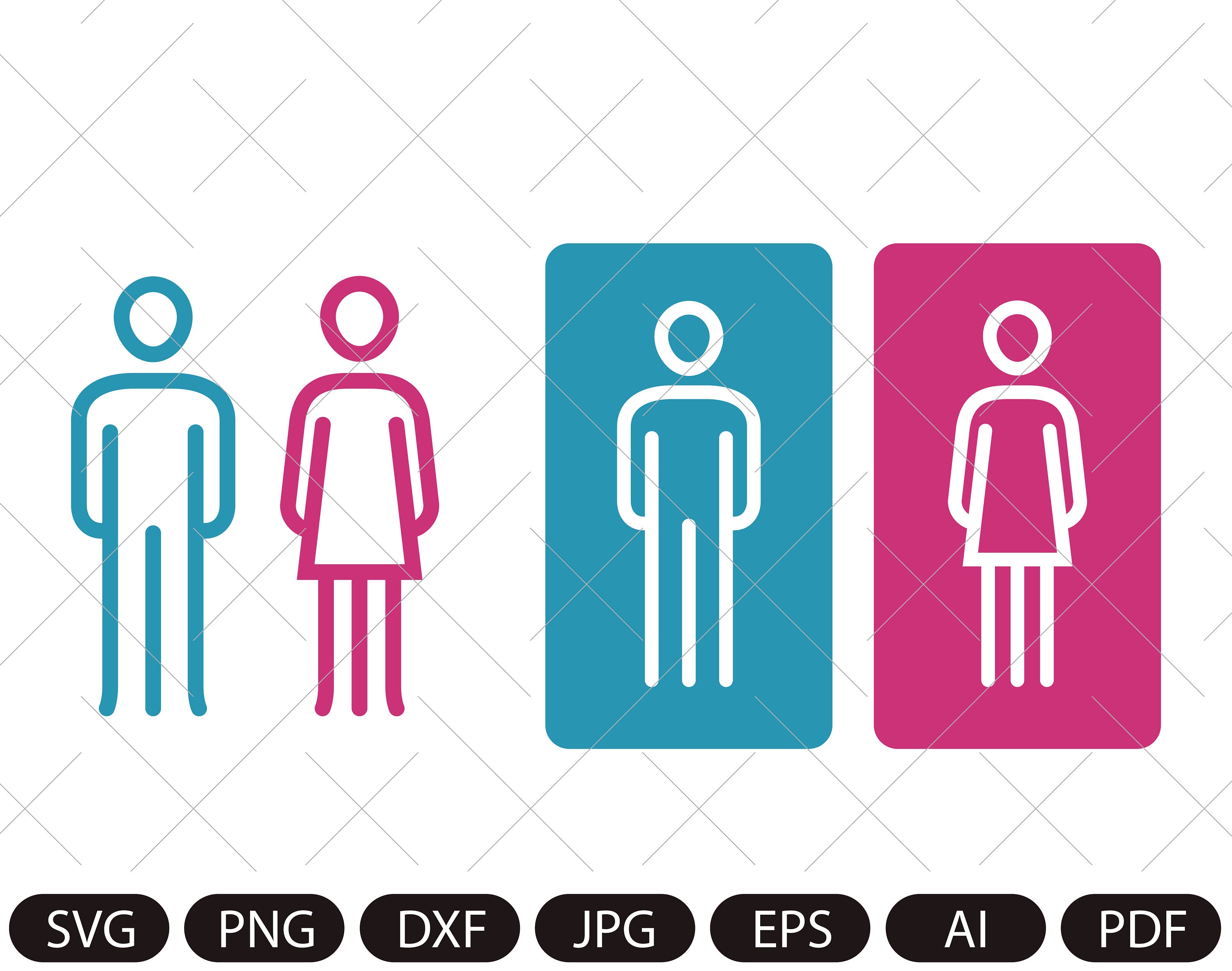 WC Sign Icon SVG. Toilet, Restroom, Washroom Symbol SVG - Etsy