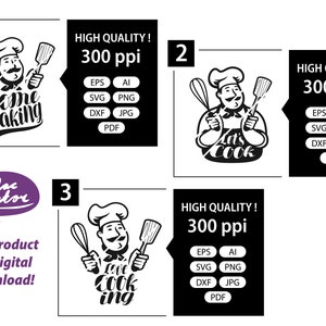 Chef SVG. Cooking Concept Vector Print. Portrait of Cook Drawing ...