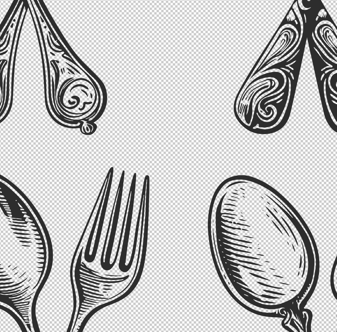 Crossed Spoon and Fork. Cutlery Set for Restaurant or Cafe Menu, SVG ...