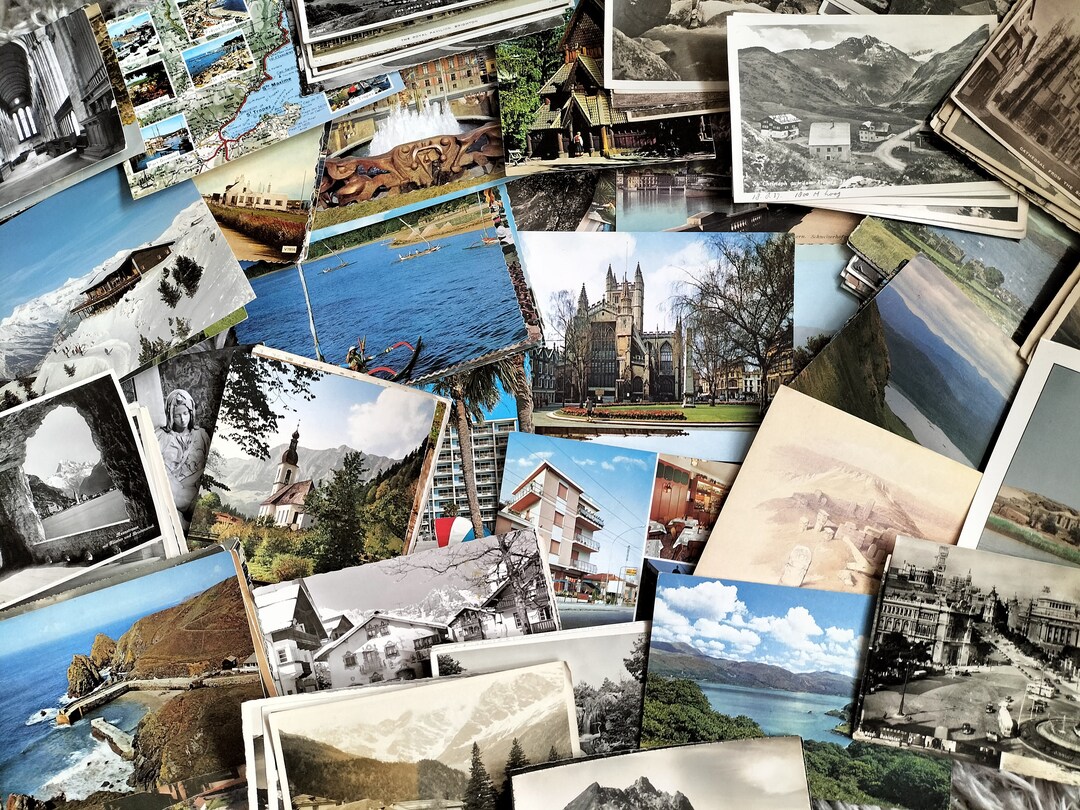 Set of Vintage Postcards, Bundle Selection of Used & Unused Postcards ...