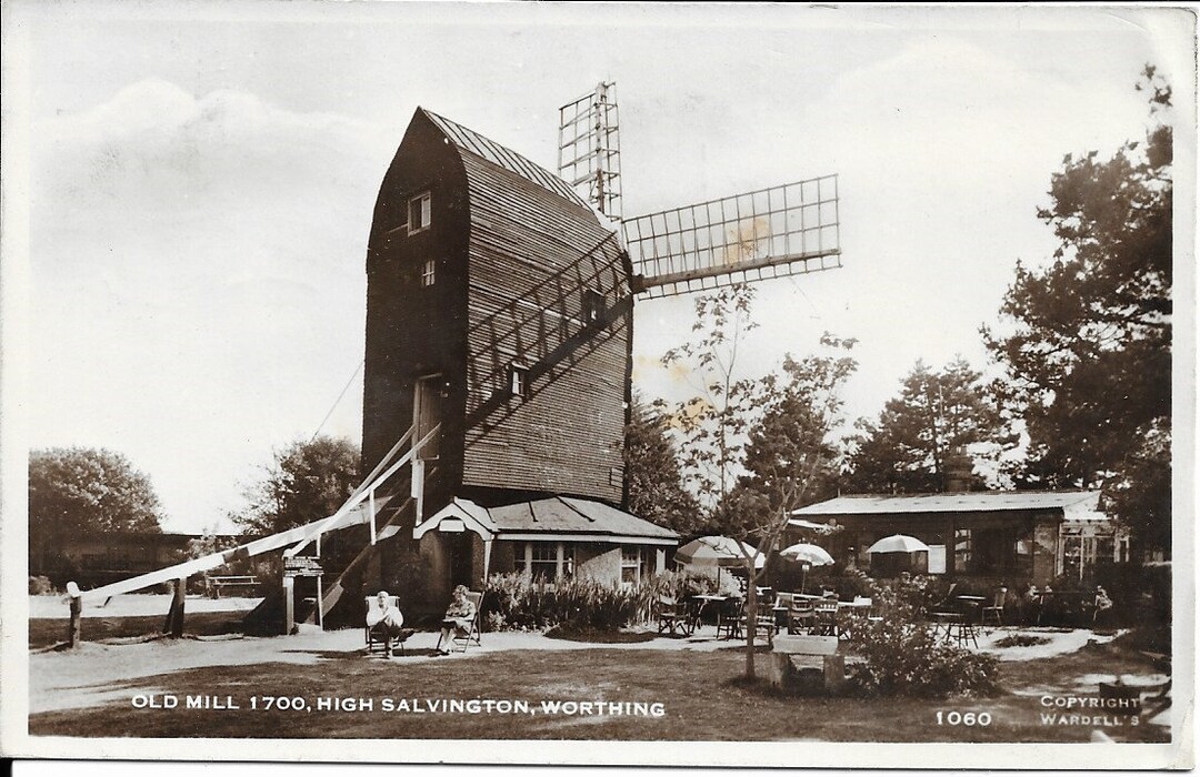 Vintage 1957 Real Photo Postcard, Old Mill, High Salvington, Worthing ...