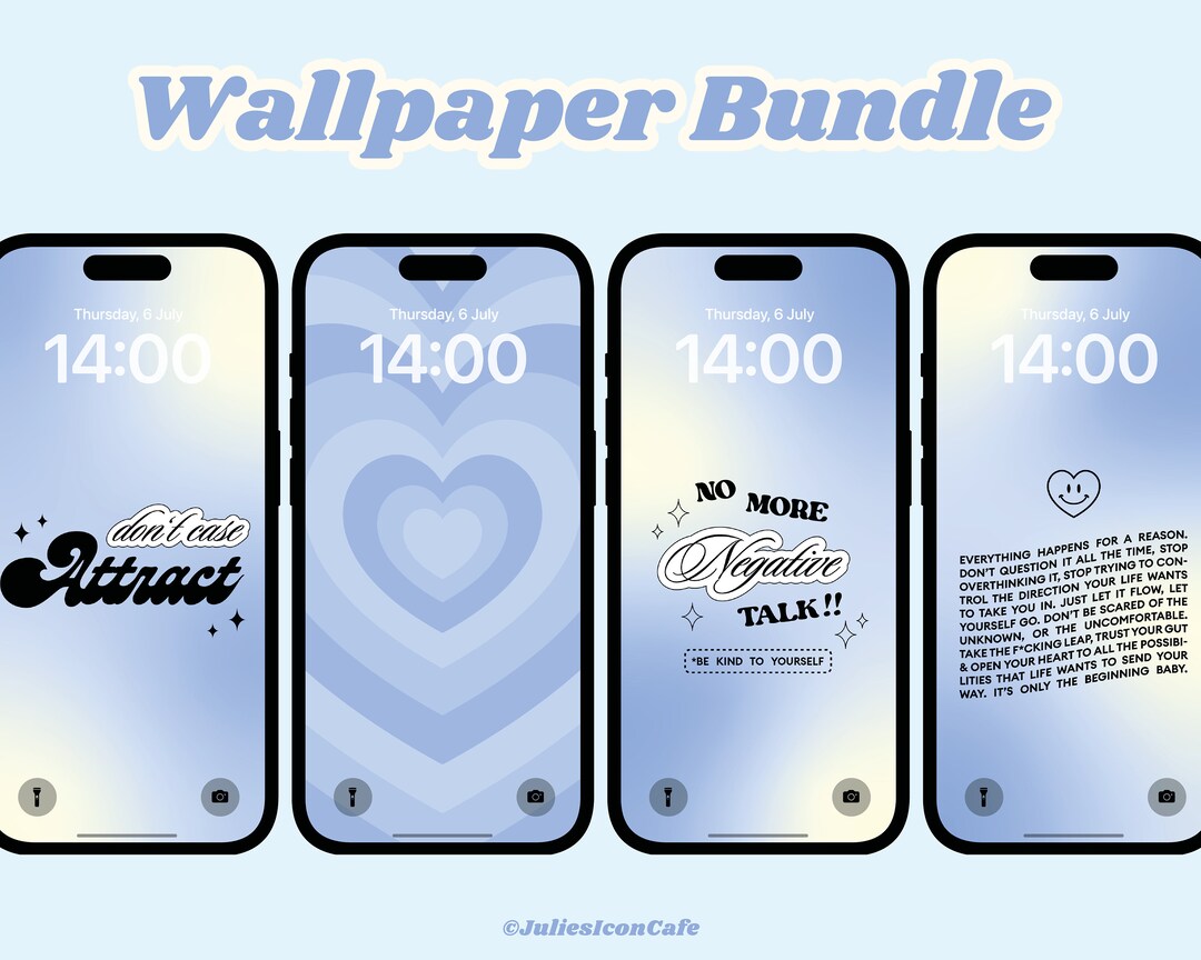 Blue Wallpaper Bundle | Homescreen and Lockscreen | Y2K Wallpapers | Juliesiconcafe - Etsy