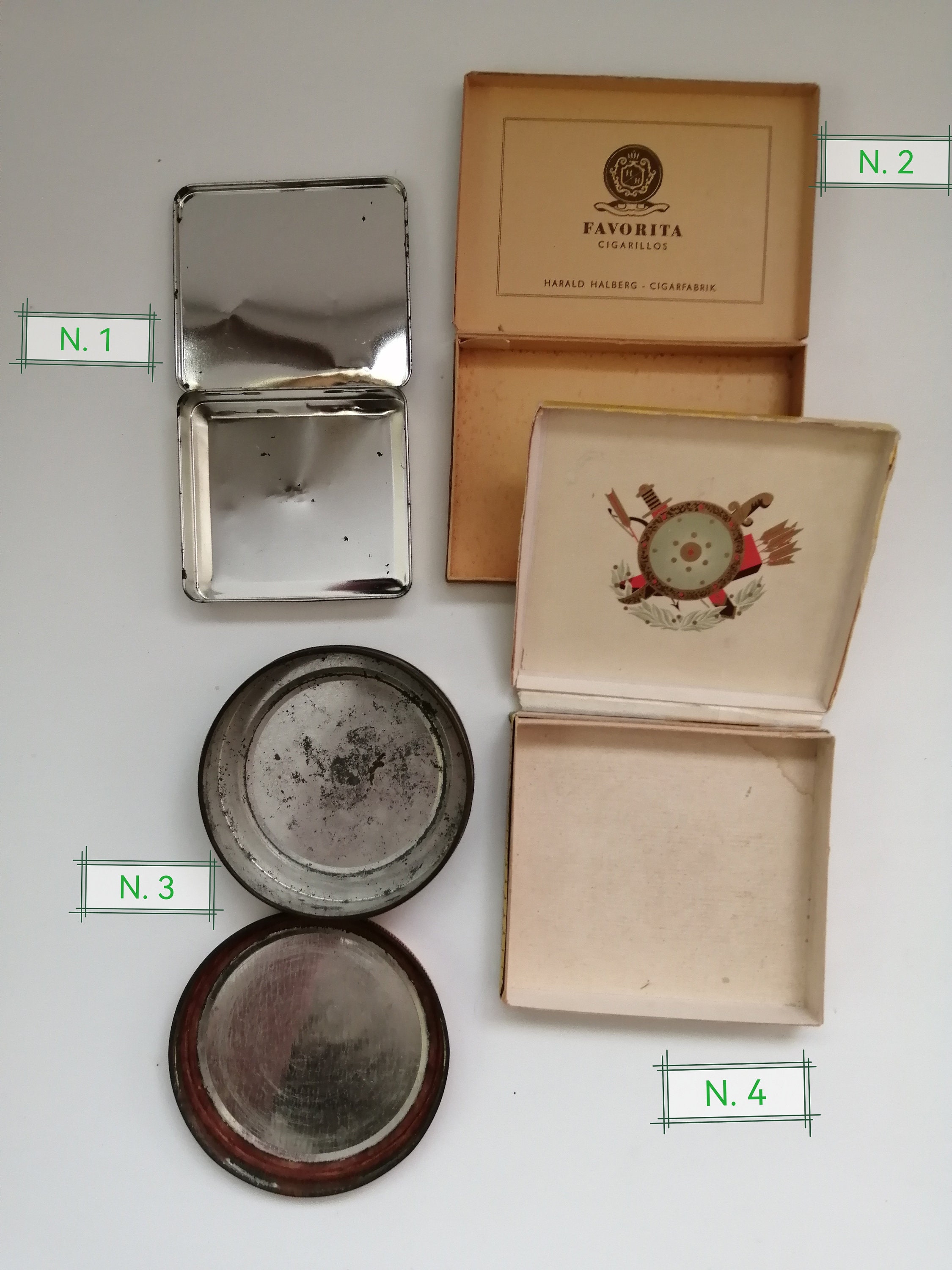 Vintage Empty Tins and Cardboard Boxes for Cigarette , Cigarillos ...