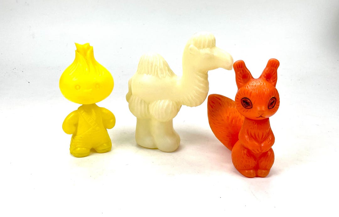 Vintage USSR Plastic Animal Figurines Squirrel, Chipollino, Camel ...