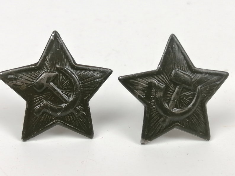 Vintage Aluminum Shoulder Stars Hammer and Sickle From Soviet Military ...