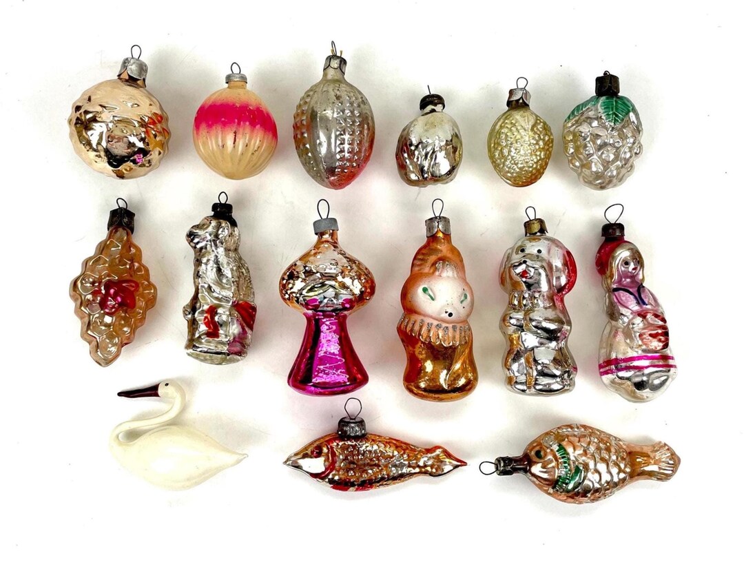 Vintage USSR Glass Christmas Tree ORNAMENT Xmas Old Toys Retro Home ...