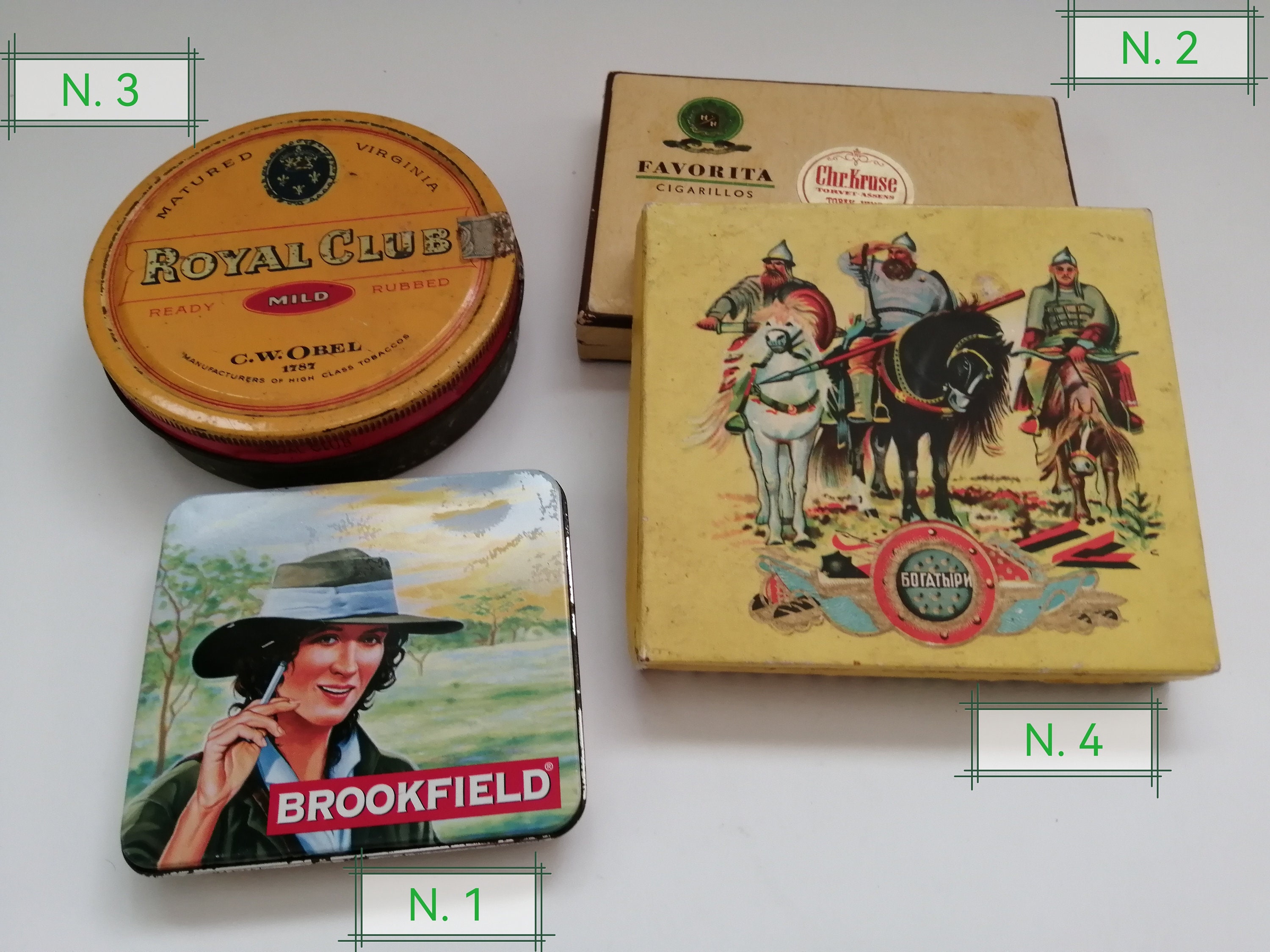 Vintage Empty Tins and Cardboard Boxes for Cigarette , Cigarillos ...