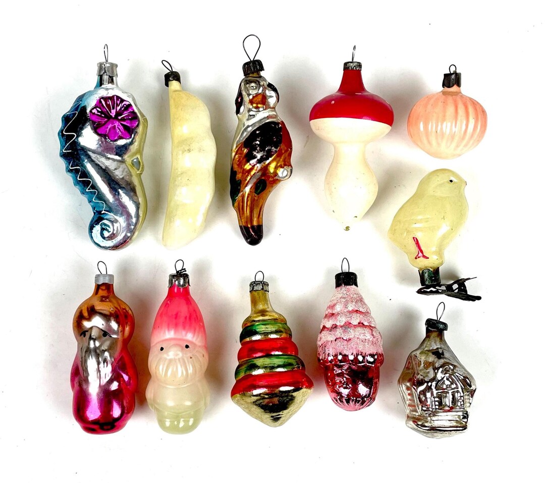 Vintage USSR Glass Christmas Tree ORNAMENT Xmas Old Toys Retro Home ...