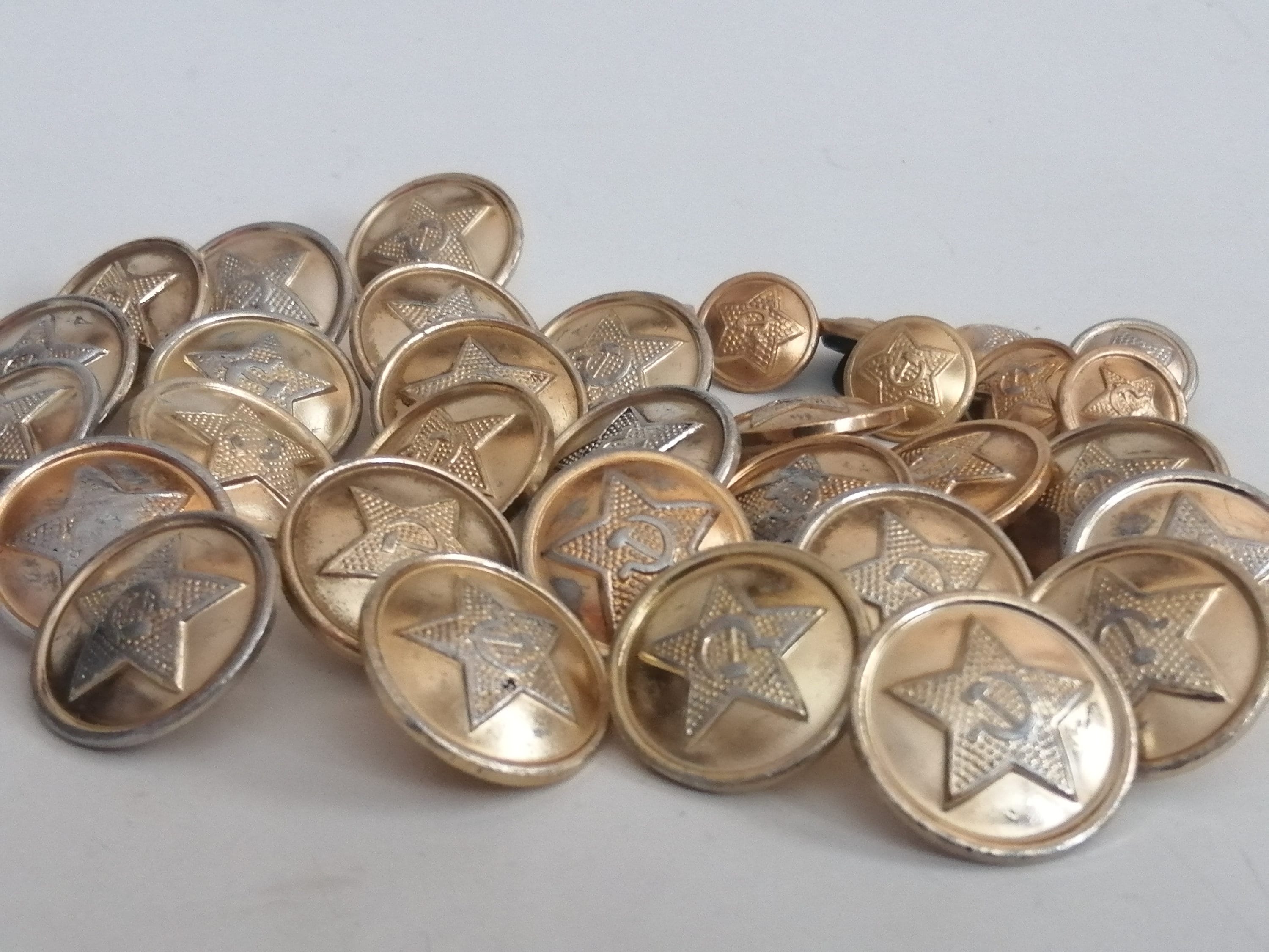 Vintage Used Metal Buttons From Soviet Military Uniforms 1980 Red Army ...