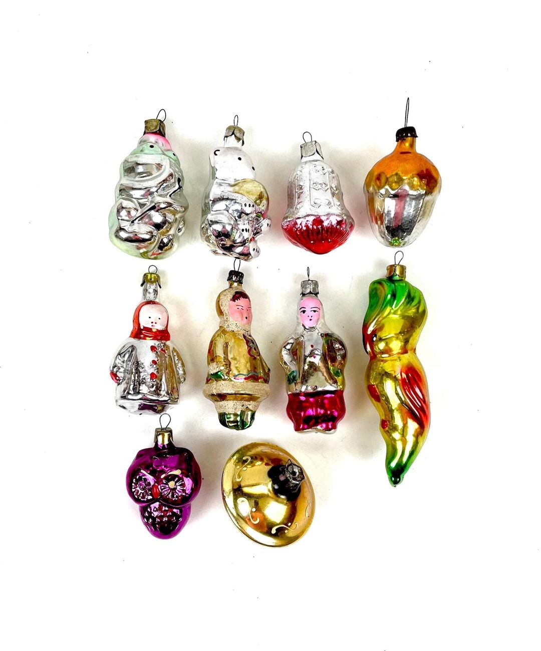 Vintage USSR Glass Christmas Tree ORNAMENT Xmas Old Toy Retro Home ...