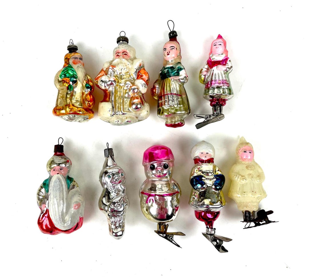 Vintage USSR Glass Christmas Tree ORNAMENT Xmas Old Toys Retro Home ...