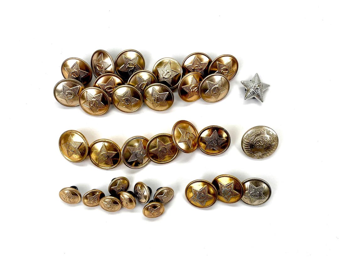 Vintage Used Metal Buttons From Soviet Military Uniforms 1980 Red Army ...