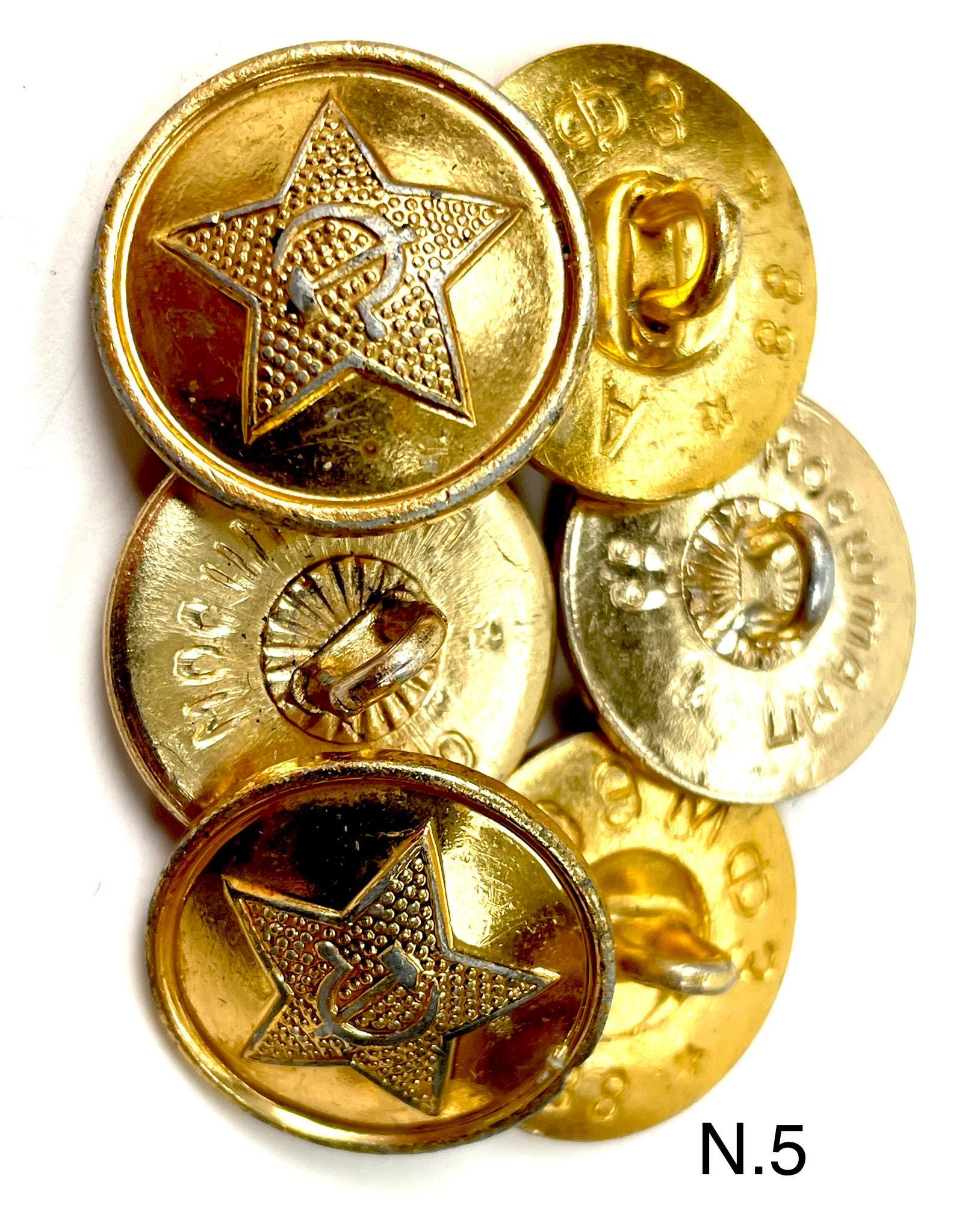 Vintage Used Metal Buttons From Soviet Military Uniforms 1980 Red Army ...