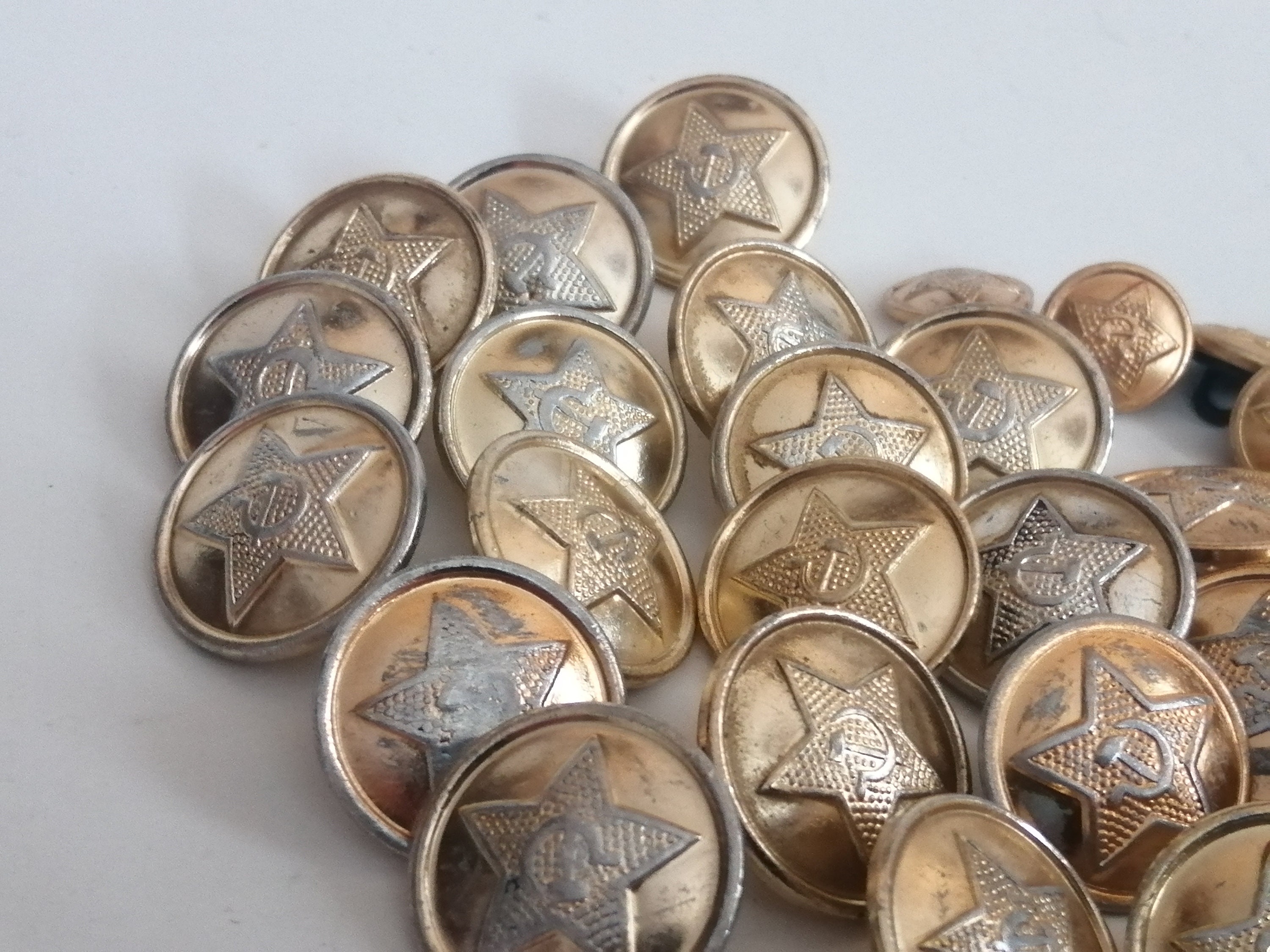 Vintage Used Metal Buttons From Soviet Military Uniforms 1980 Red Army ...