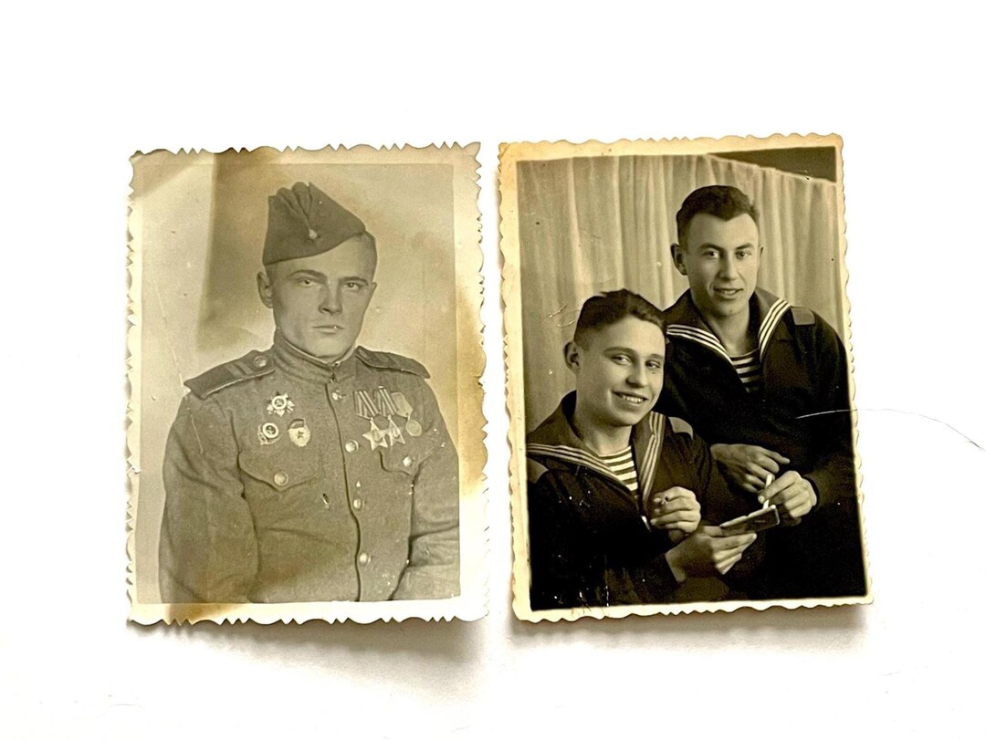 Real Original Vintage USSR Red Army Photo, Small Size : Awarded Soldier ...