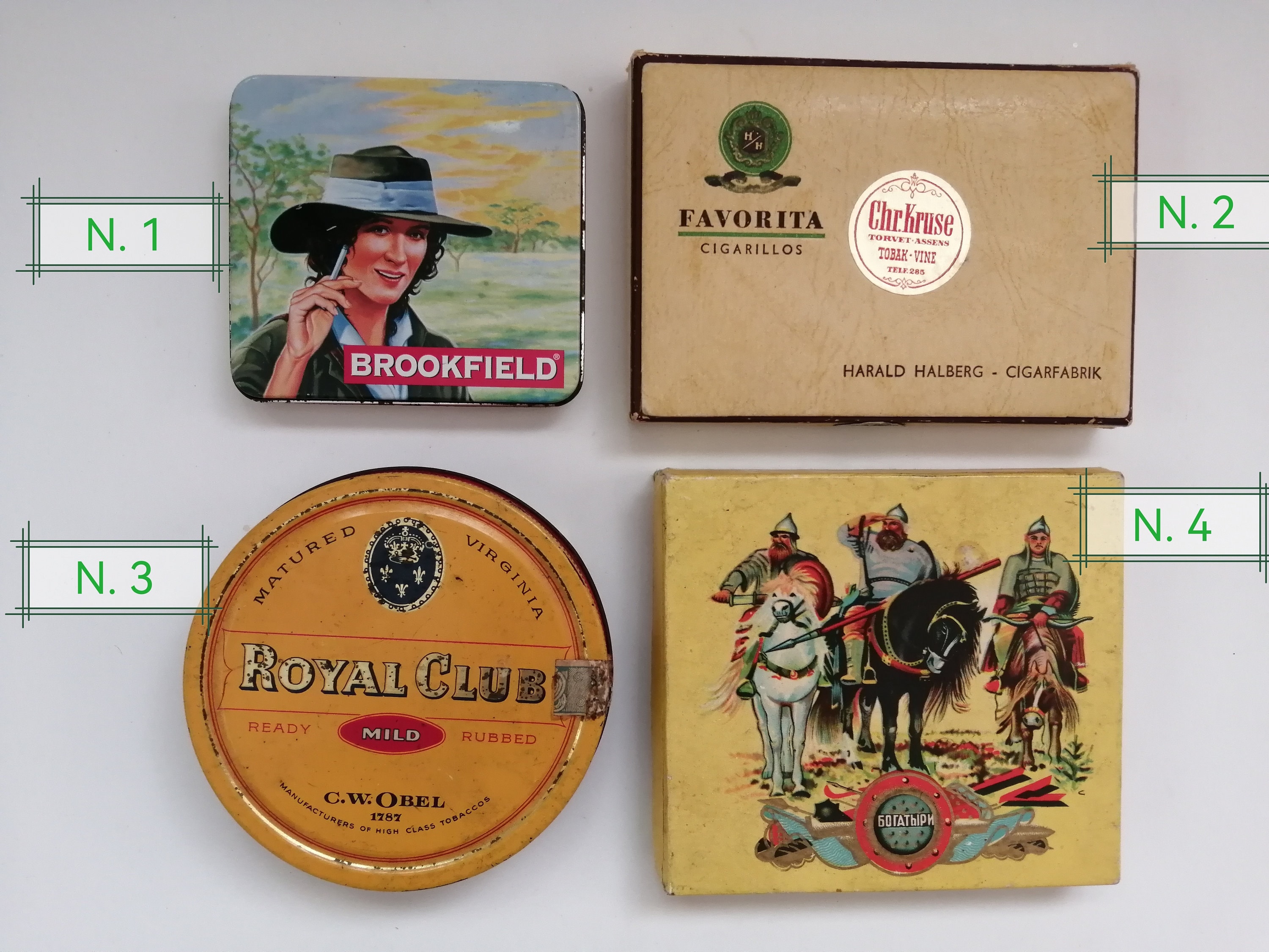 Vintage Empty Tins and Cardboard Boxes for Cigarette , Cigarillos ...