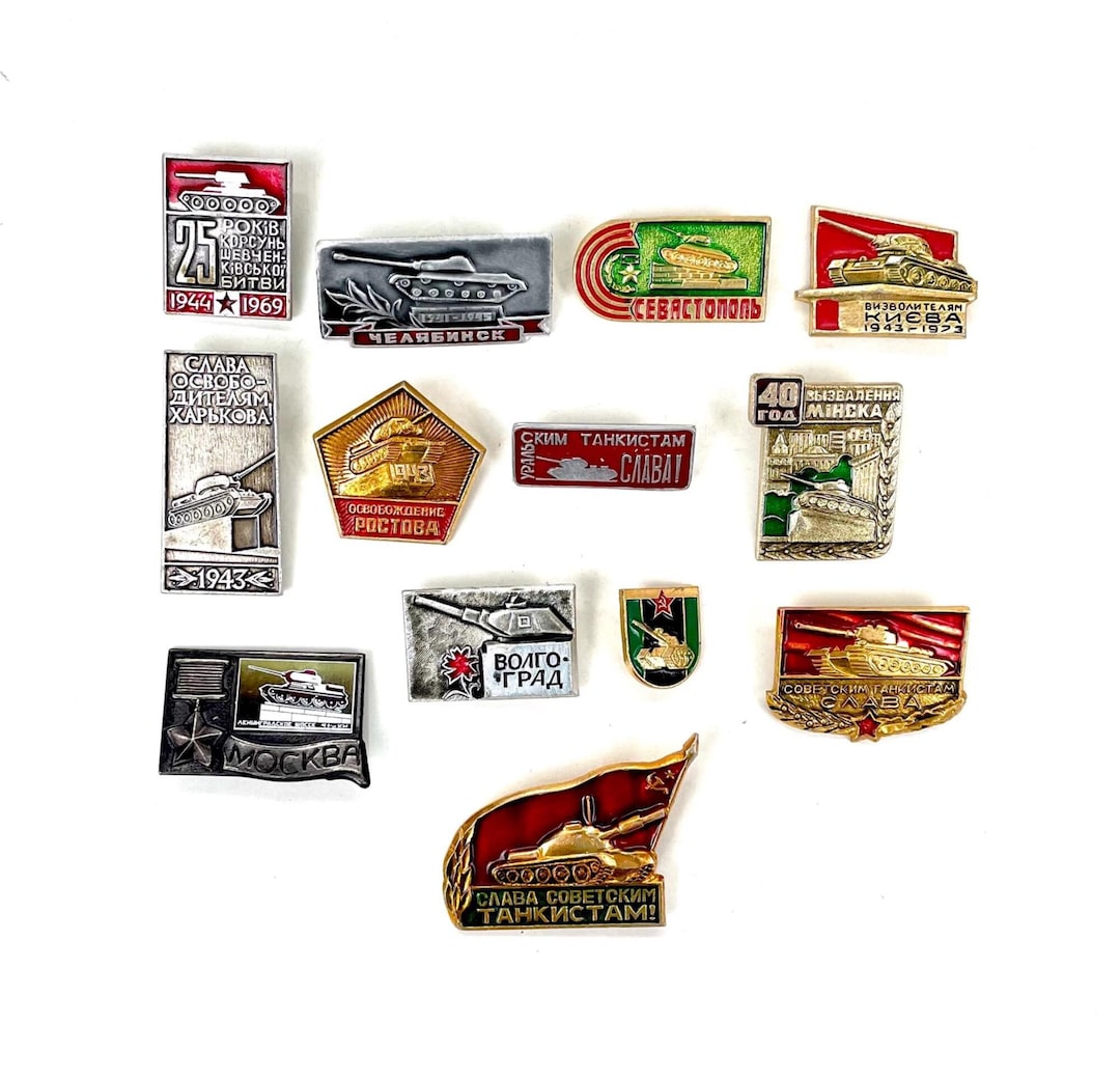 Vintage Soviet Tank Pins / Badges – WWII USSR Military Collection ...