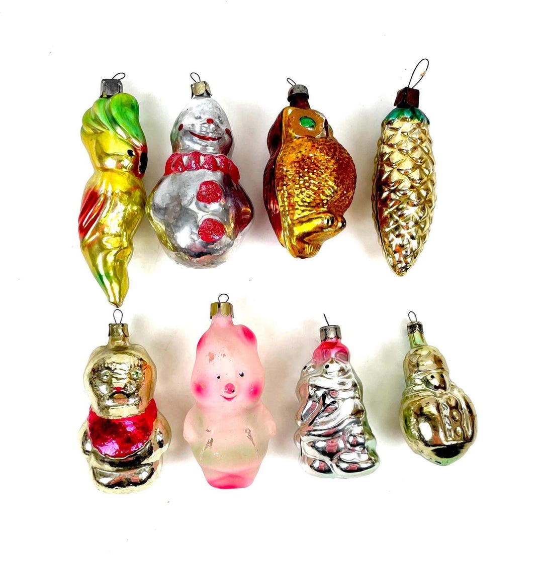 Vintage USSR Glass Christmas Tree ORNAMENT, Xmas Old Toys, Retro Home ...