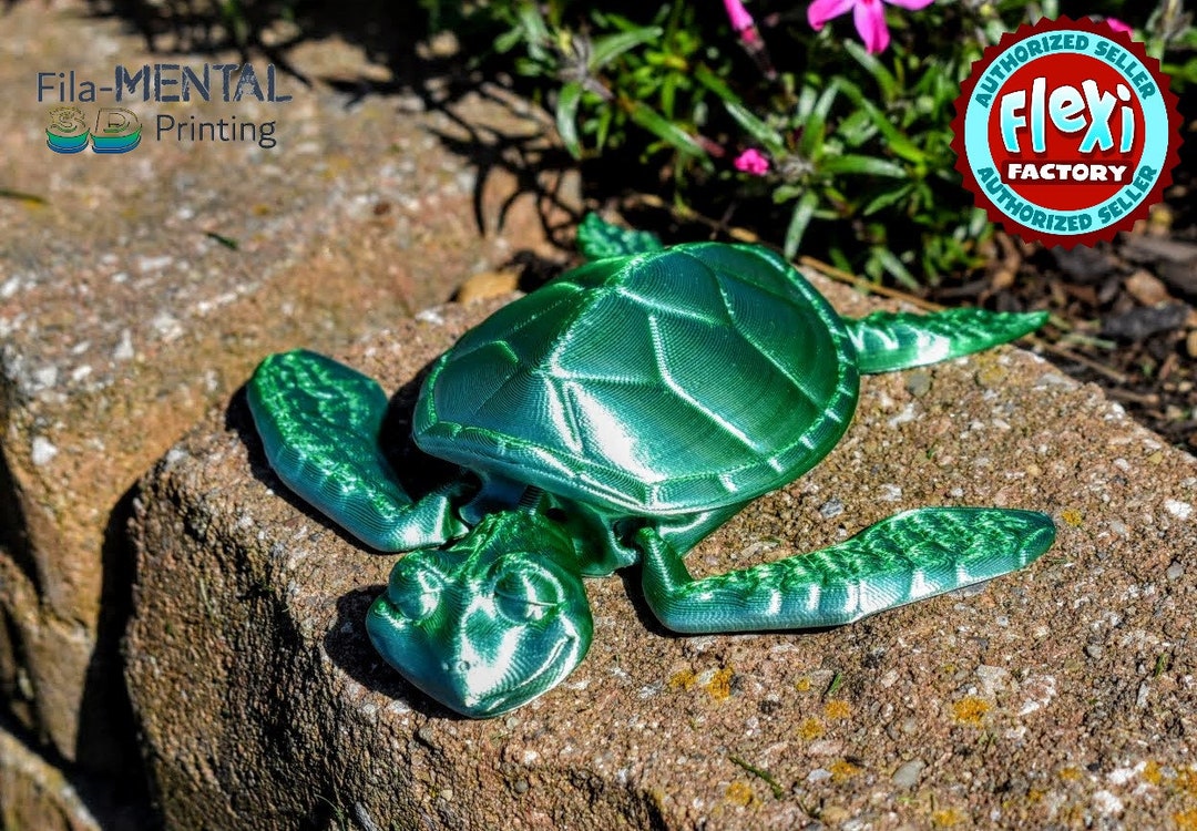 3D Printed Articulated Sea Turtle Fidget Toy Desk Toy Flexifactory - Etsy