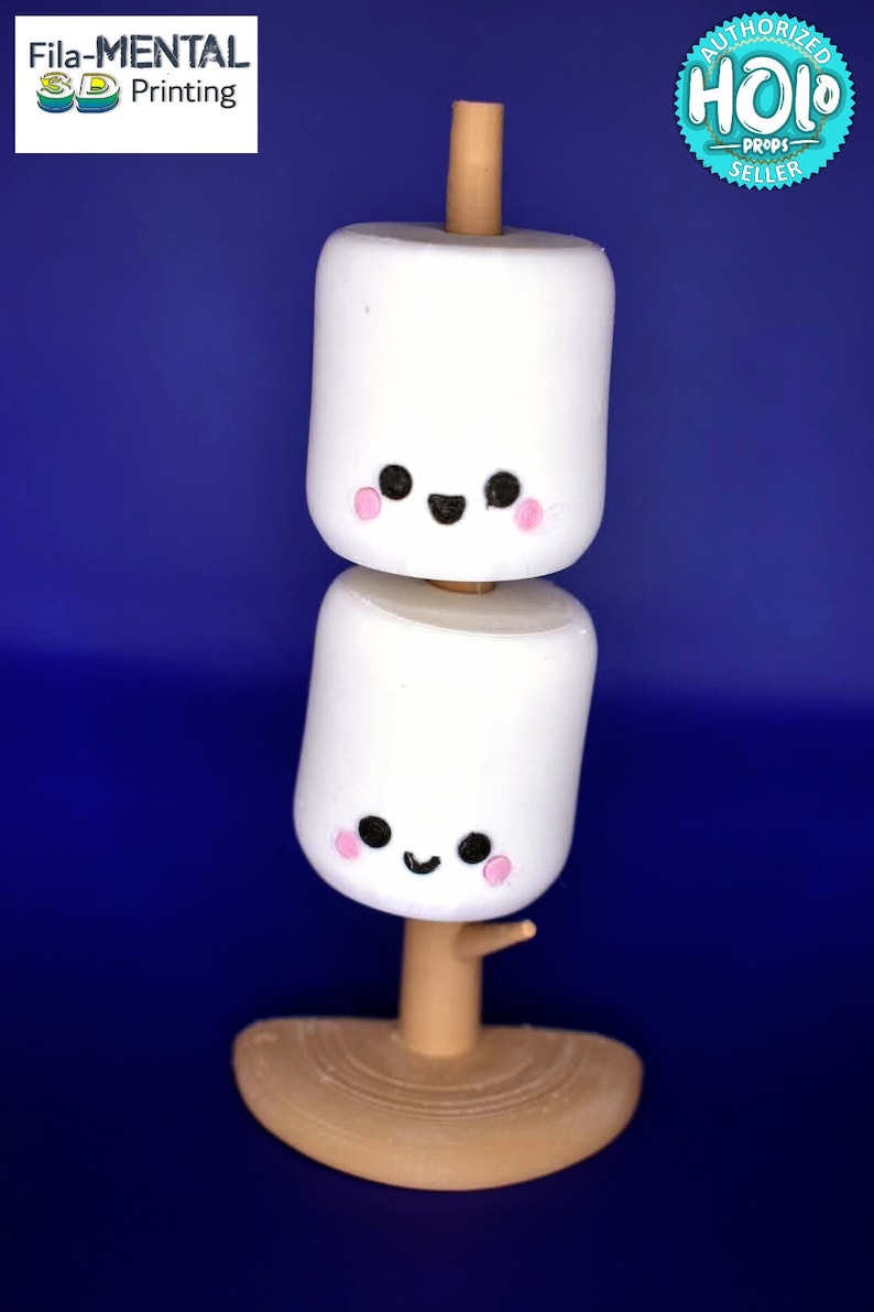 Kawaii Roasted Marshmallows 3D Print Holoprops - Etsy