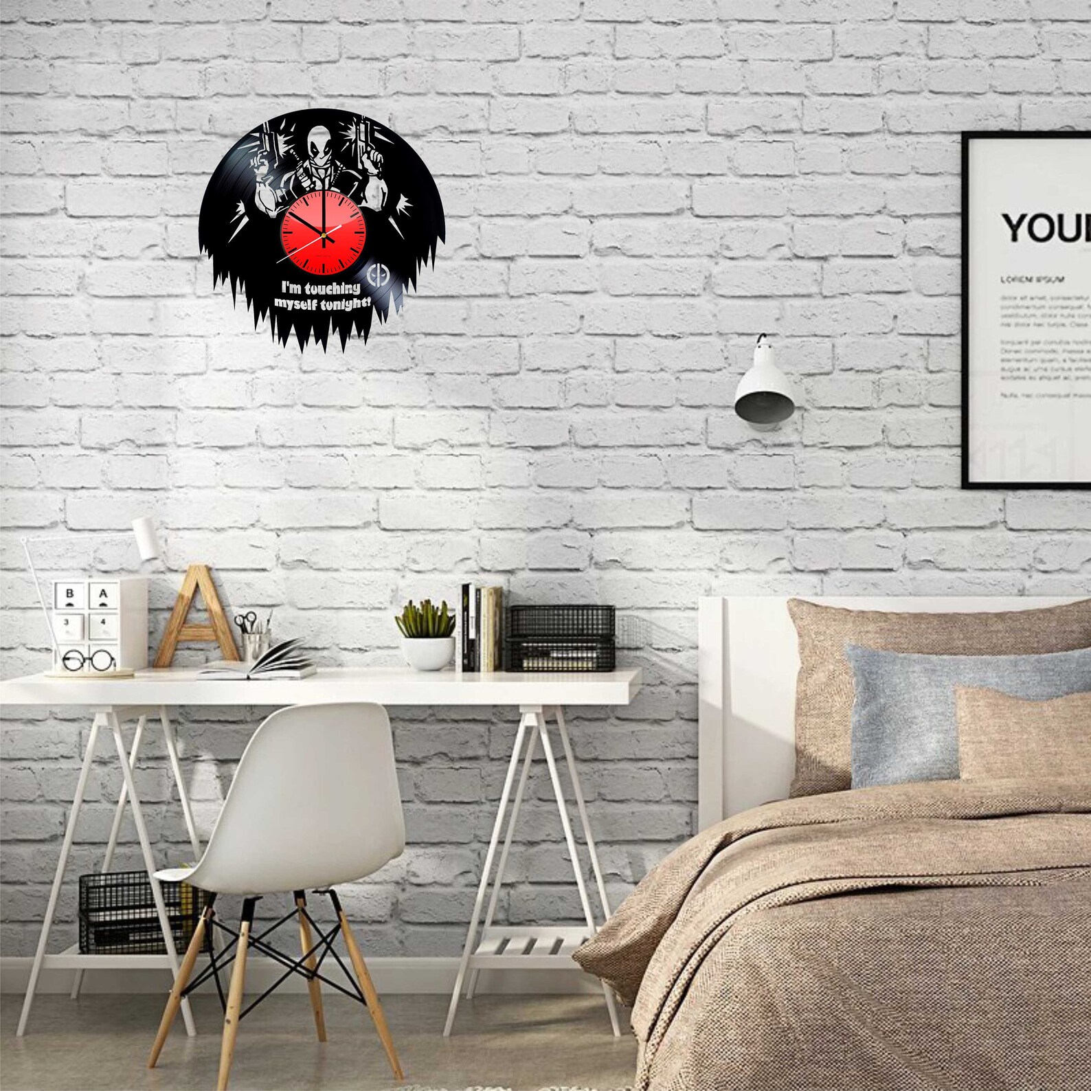 Vinyl Record Deadpool Art Wall Clock, Living Room Décor Gift Idea for ...
