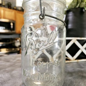Vintage Ball Eclipse Wide Mouth Round Clear 1 Quart Glass Canning Jar - Etsy