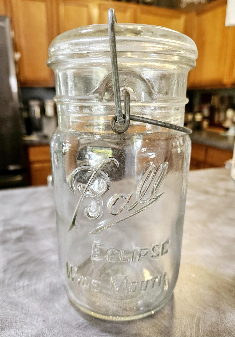 Vintage Ball Eclipse Wide Mouth Round Clear 1 Quart Glass Canning Jar - Etsy