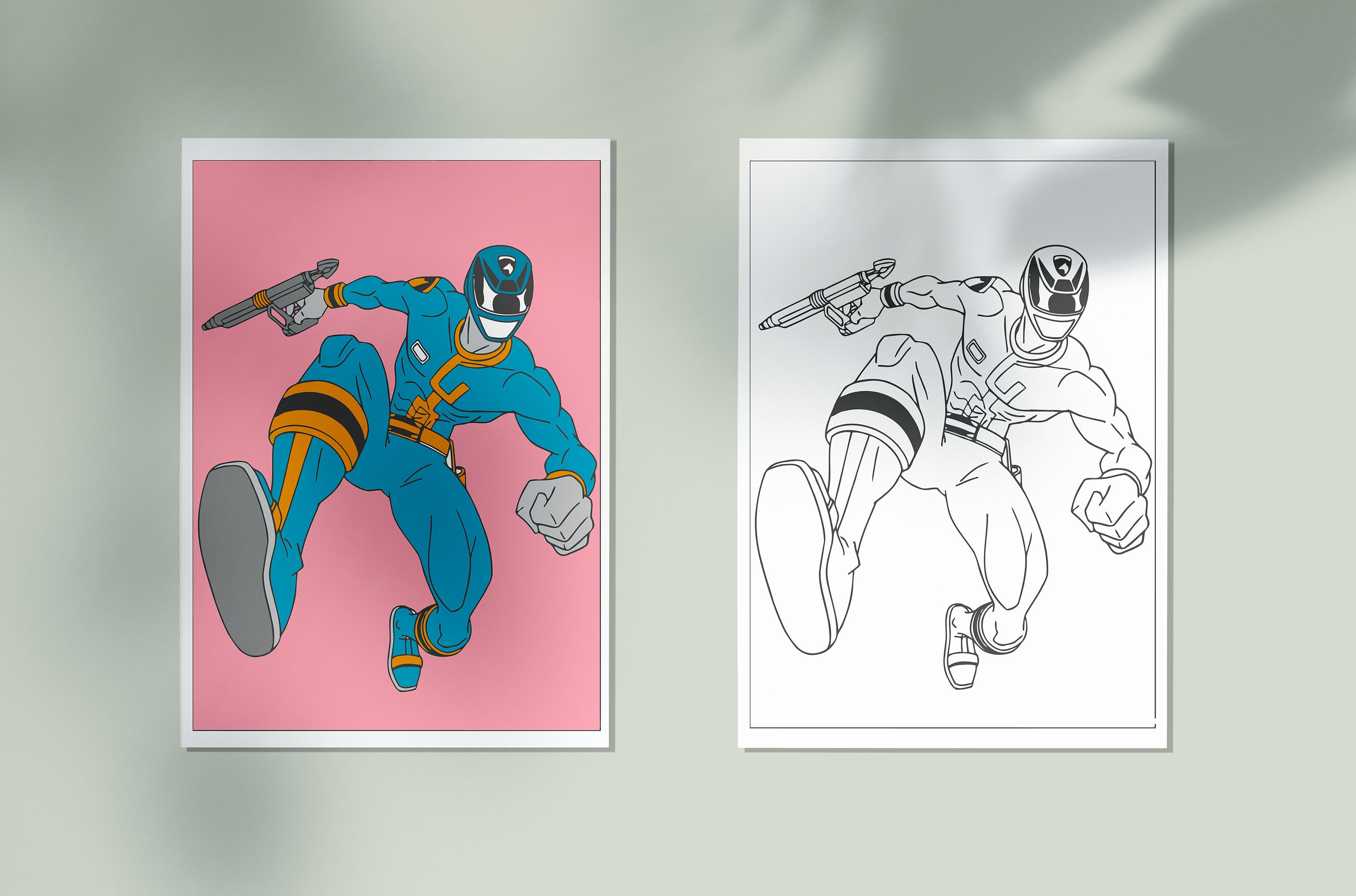 Power Rangers 57 Beautiful Ilustrated Digital High Quality Black&white ...