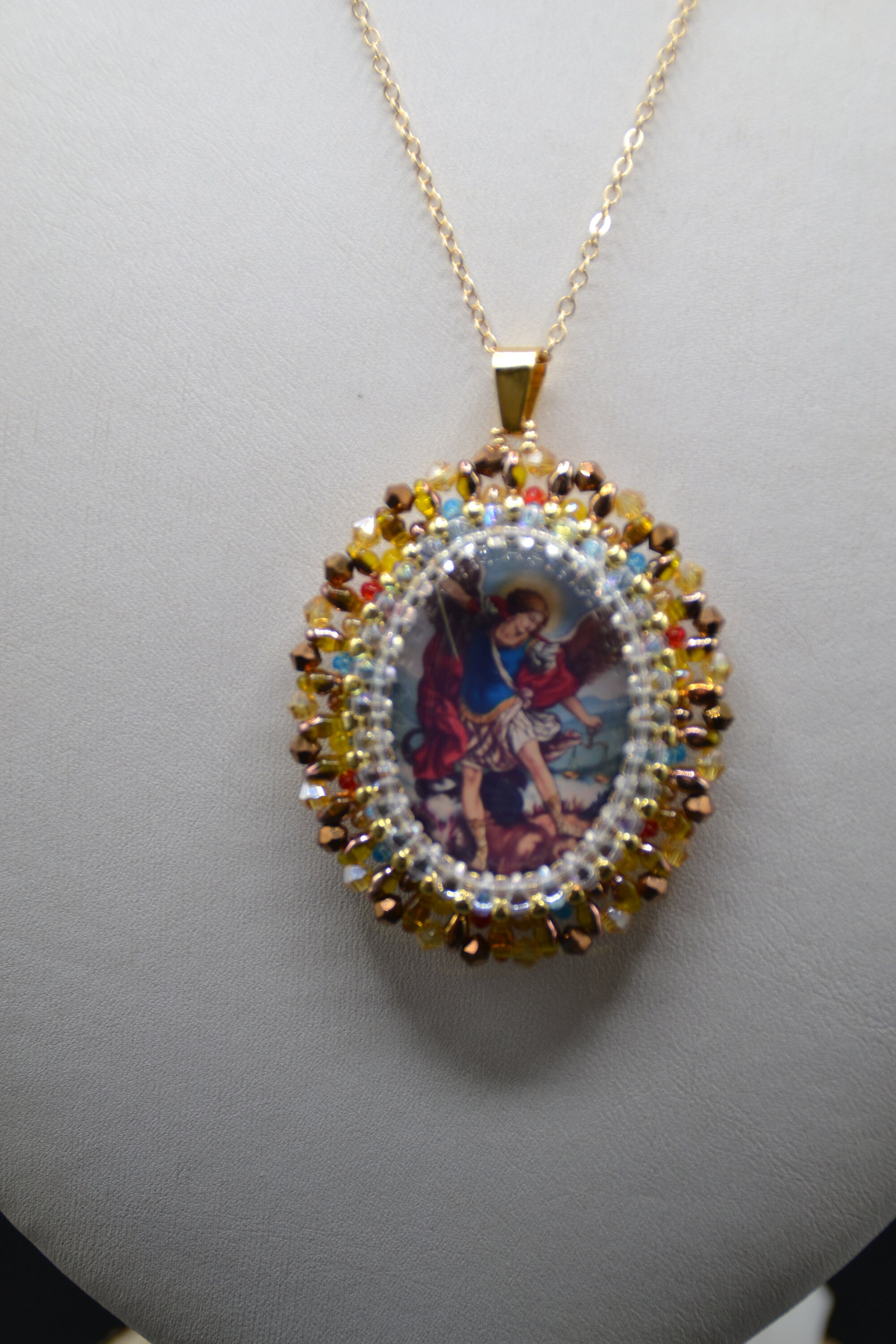 Saint Michael the Archangel Handmade Pendant Necklace Patron Saint of ...