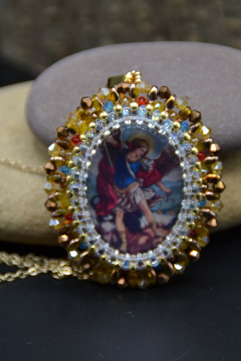 Saint Michael the Archangel Handmade Pendant Necklace Patron Saint of ...
