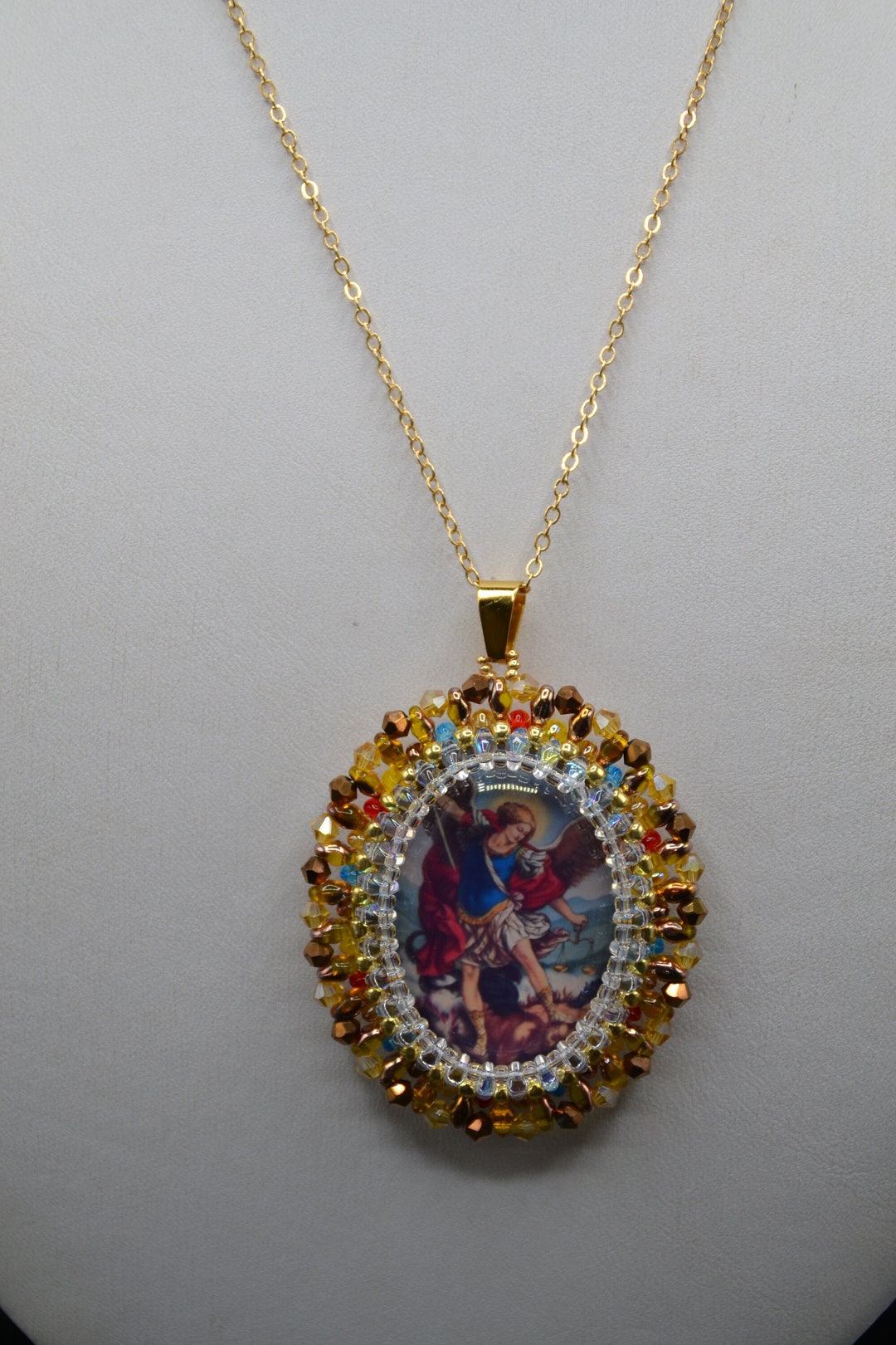 Saint Michael the Archangel Handmade Pendant Necklace Patron Saint of ...