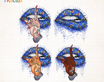 Autism Blue Lips Png - Etsy