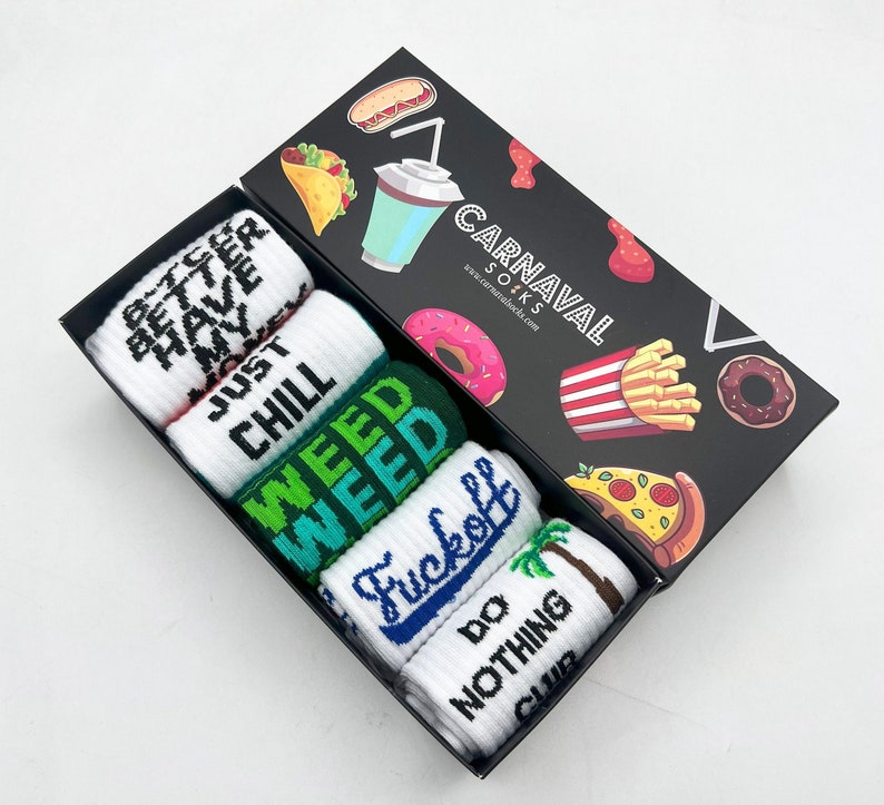 Socks With Sayings Cool and Funny Socks Pack of 5 - Etsy