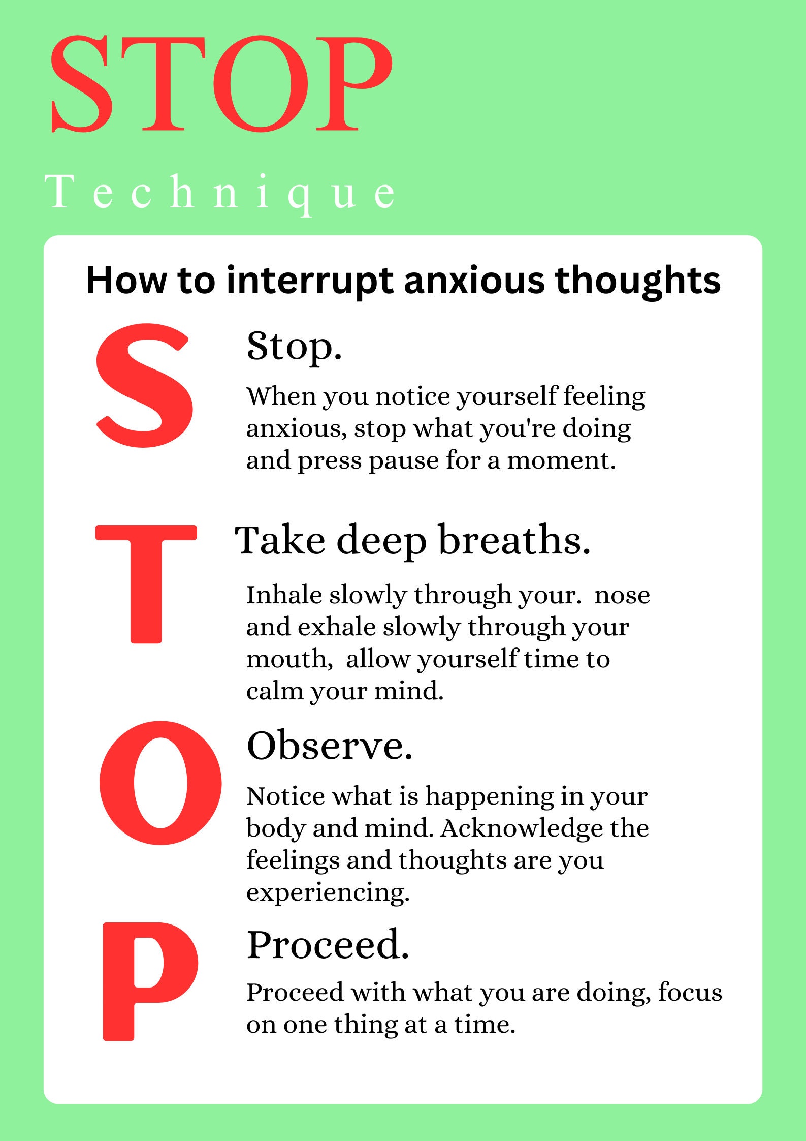 The STOP Technique - Etsy