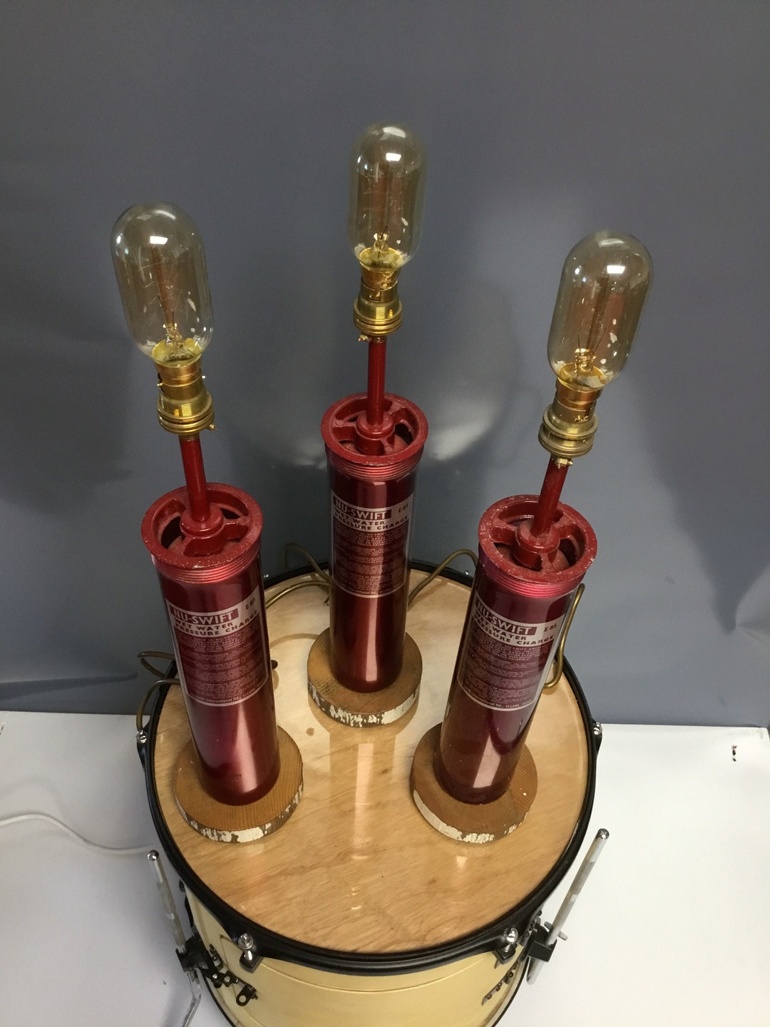 Vintage Nu-swift Red Fire Extinguisher Cartridge Table Lamp - Etsy