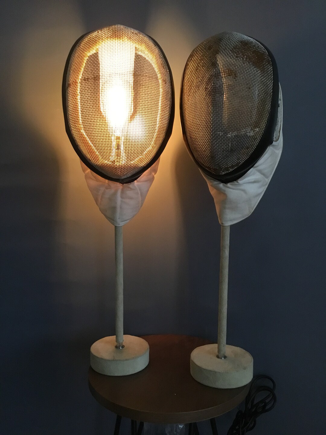 Vintage Fencing Mask Table Lamps - Etsy UK