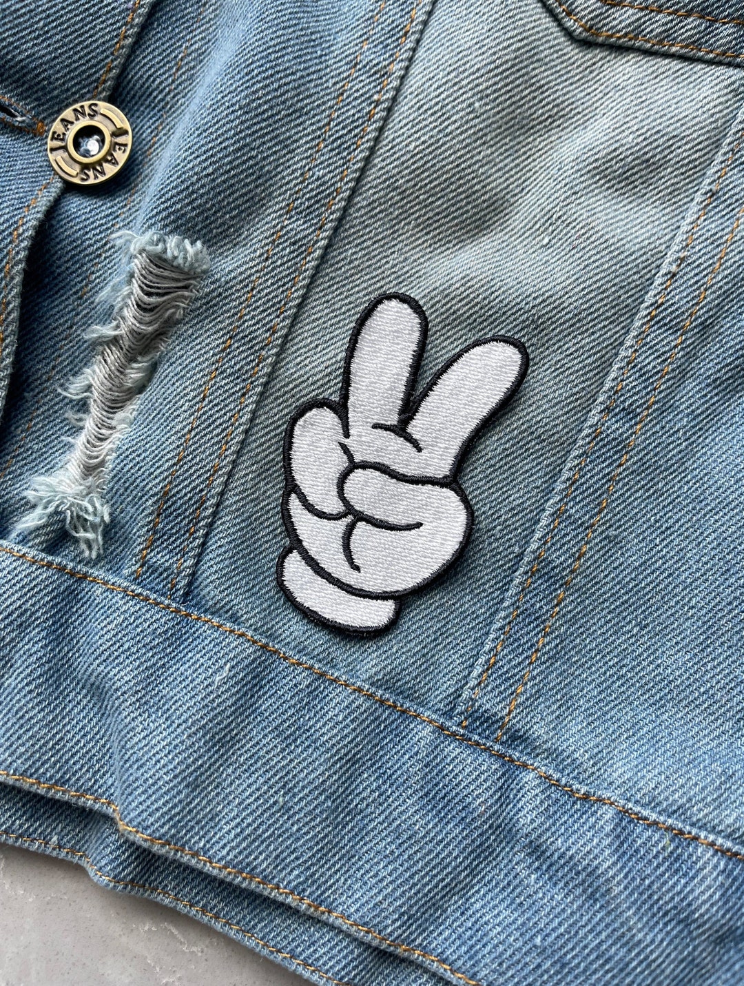 Mickey Mouse Peace Patch - Etsy
