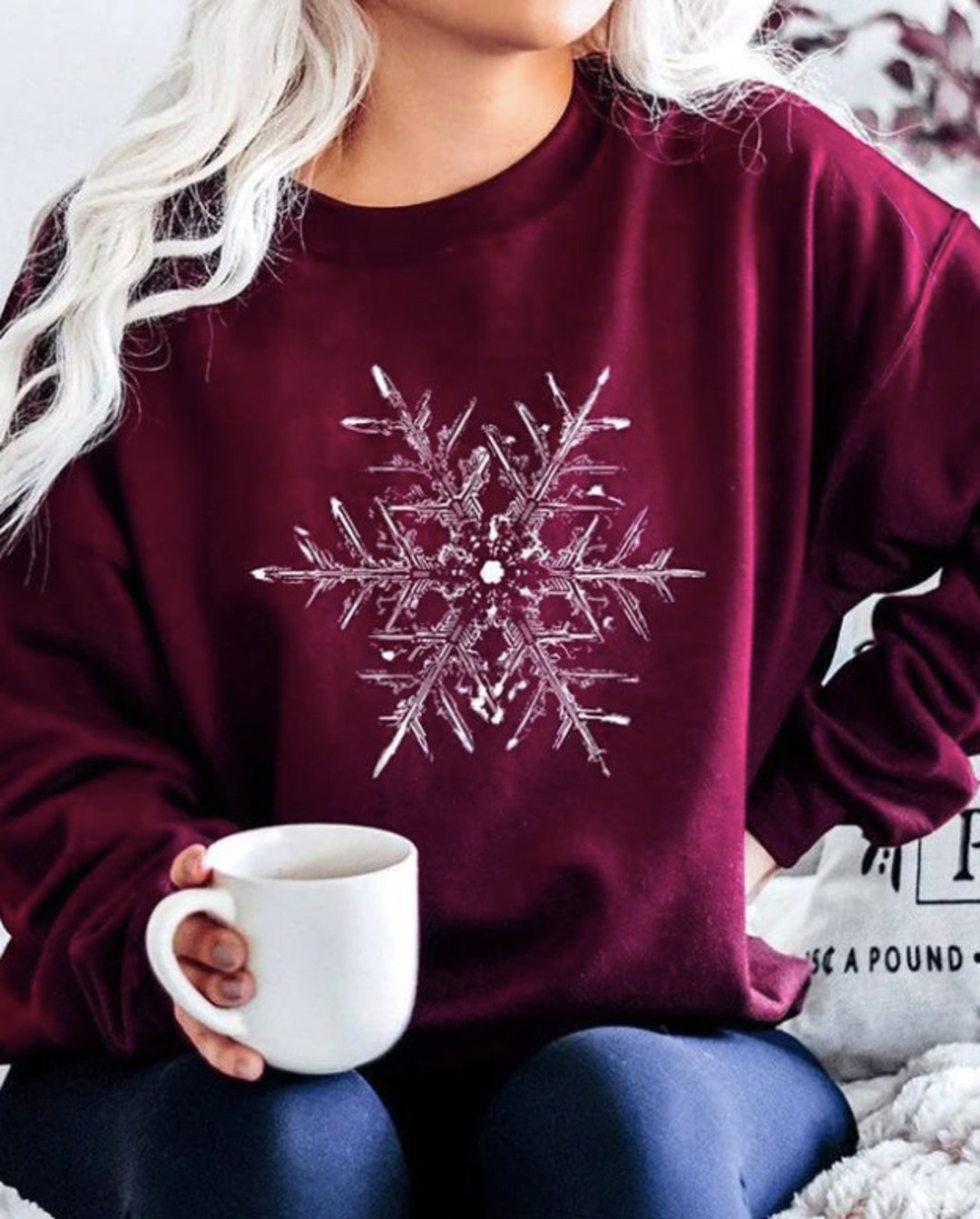 Snowflake Christmas Sweatshirt, Christmas Hoodie, Women Holiday Shirt ...