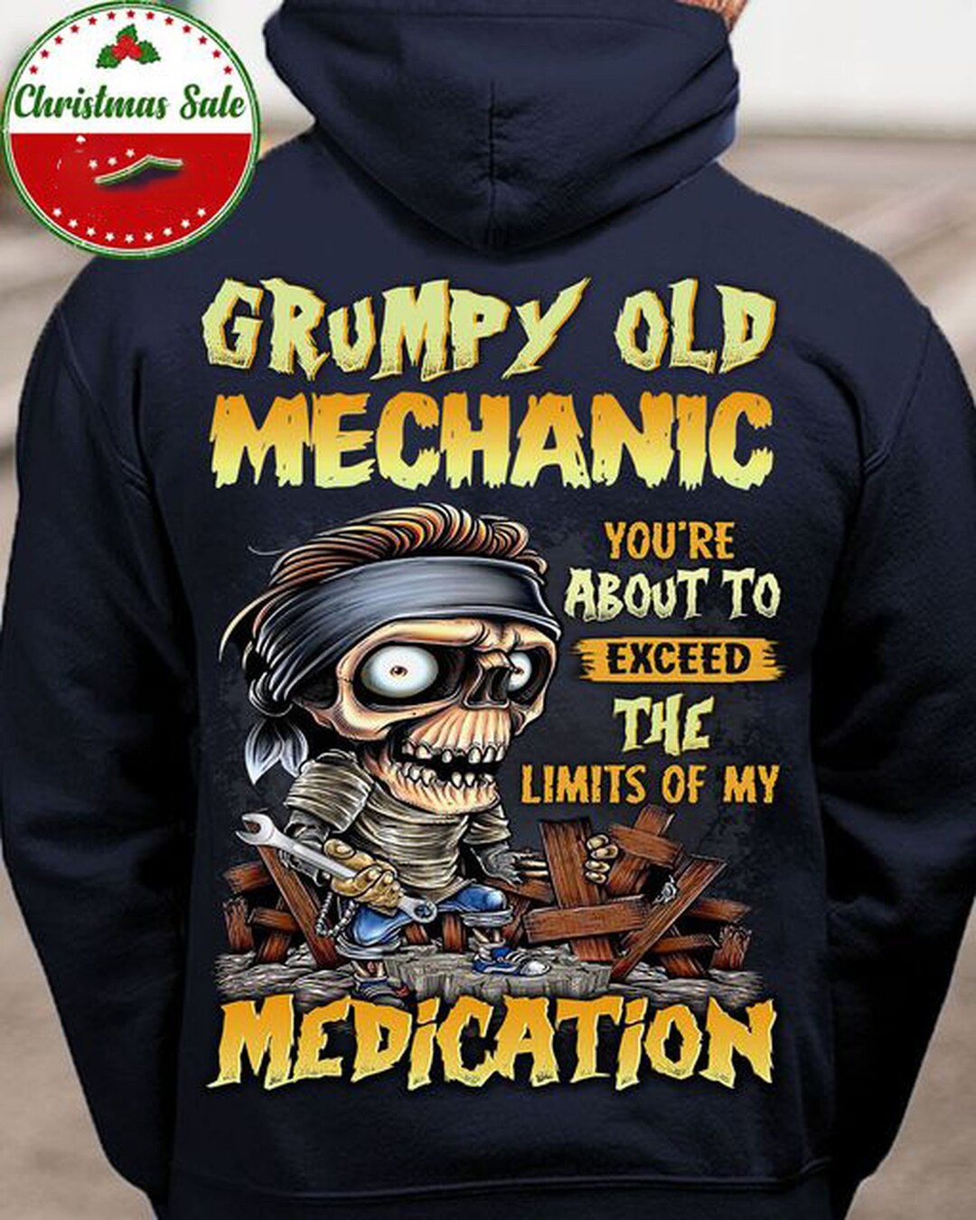 Grumpy Old Mechanic Zombie Hoodie You're About to Exceed - Etsy