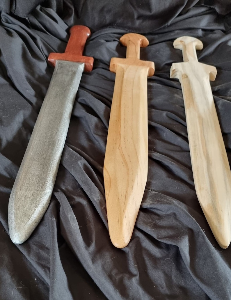 Wooden Sword Softwood Pine Painted Handmade. - Etsy