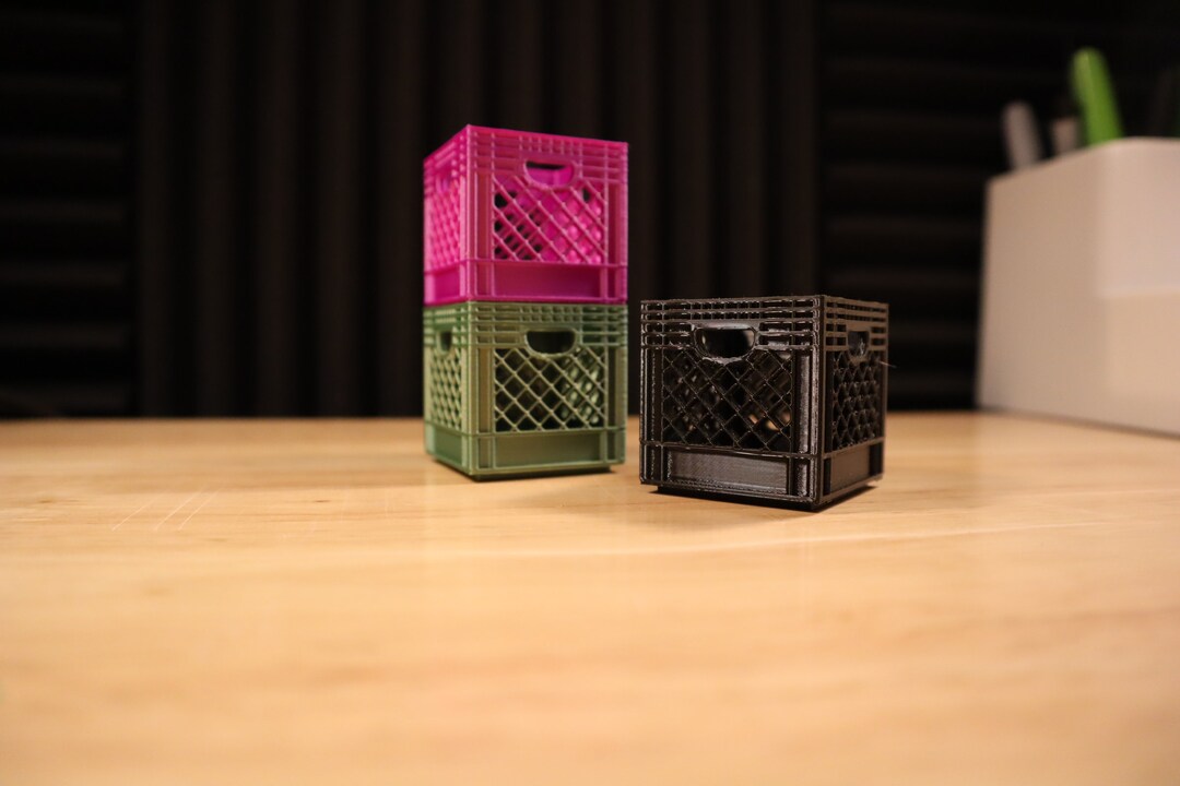 3D Printed Mini Crate Desk Storage Mini Milk Crate Stackable!!! - Etsy