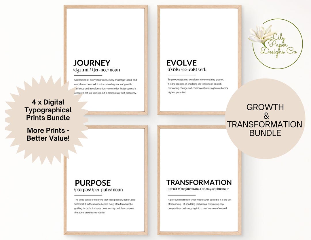 Growth & Transformation Bundle – Motivational Typography Prints Set - Etsy