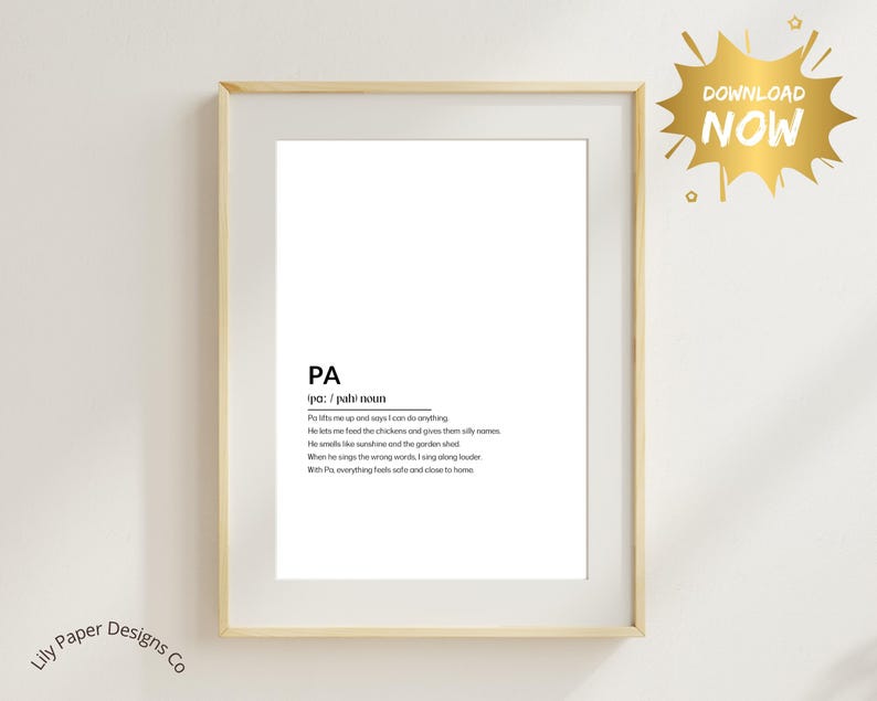 Sweet Pa Printable – Gentle Typography Art for a Treasured Family Role ...
