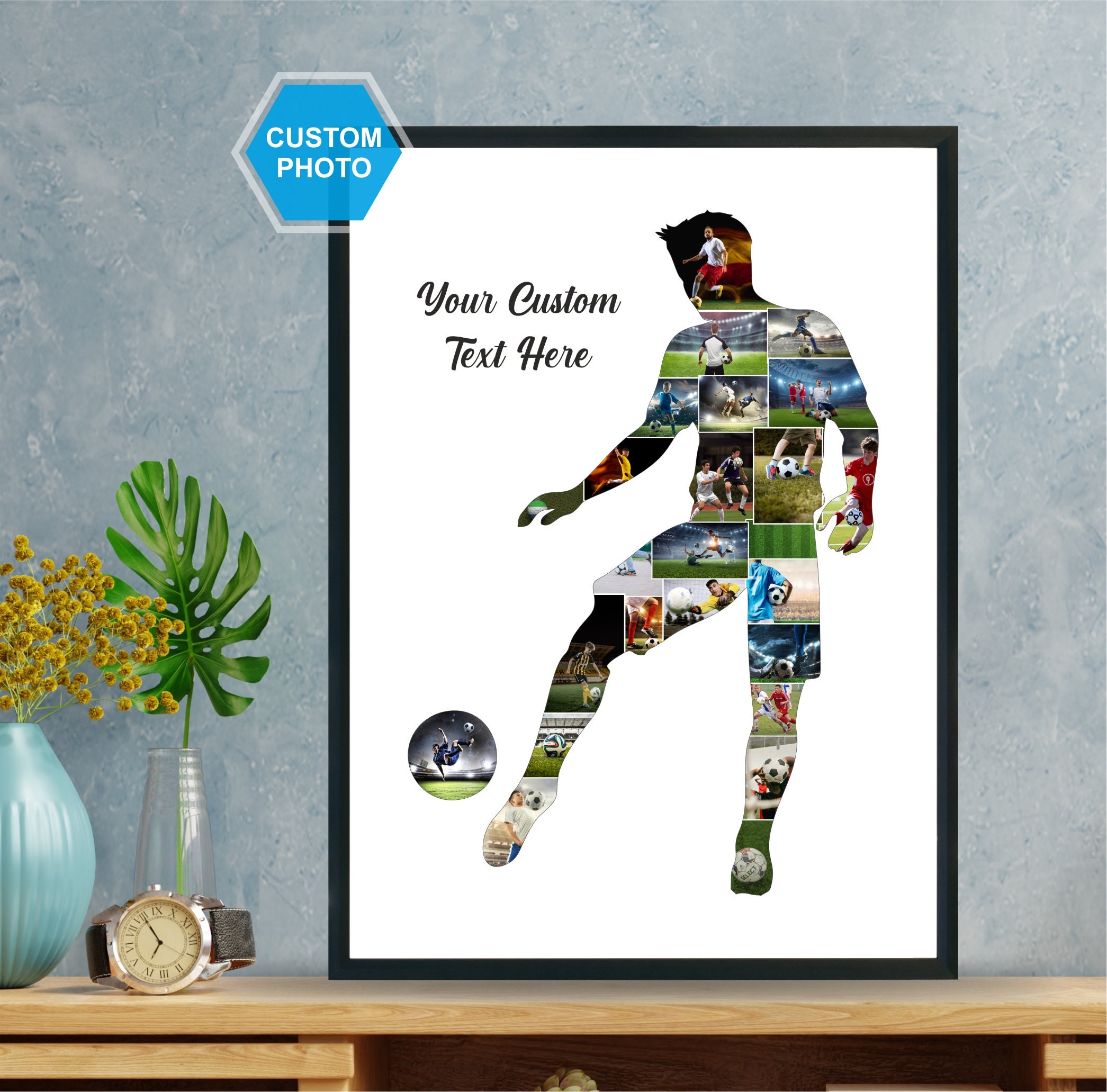 Football Photo Collage, Soccer Coach Gift, Football Gift, Sports Wall ...